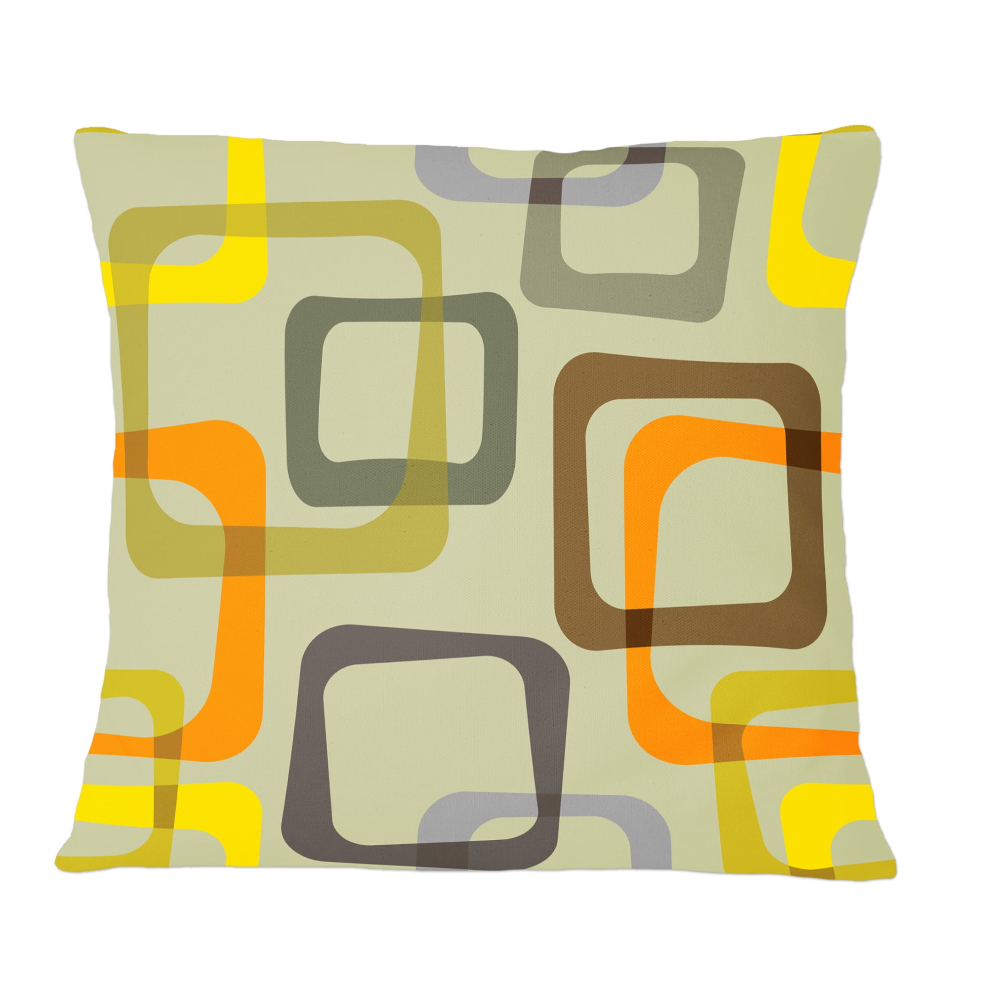 Designart Retro Square Design VII' Mid-Century Modern Throw Pillow ...