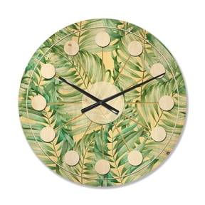 Designart Country Wooden Wheel Rustic Wood Wall Clock - Walmart.com