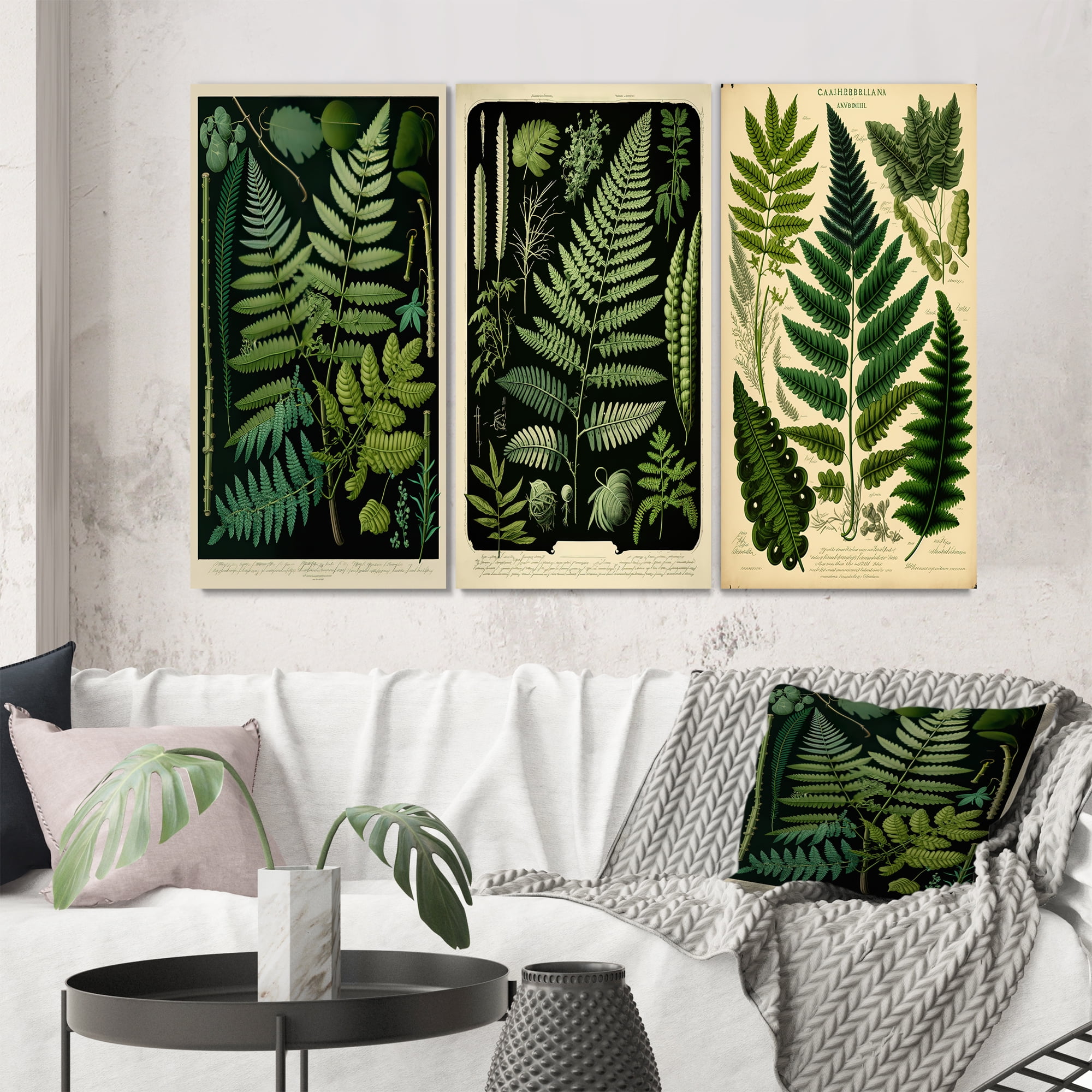 Designart "Retro Victorian Chart Featuring Fern I" Floral Ferns Wall ...