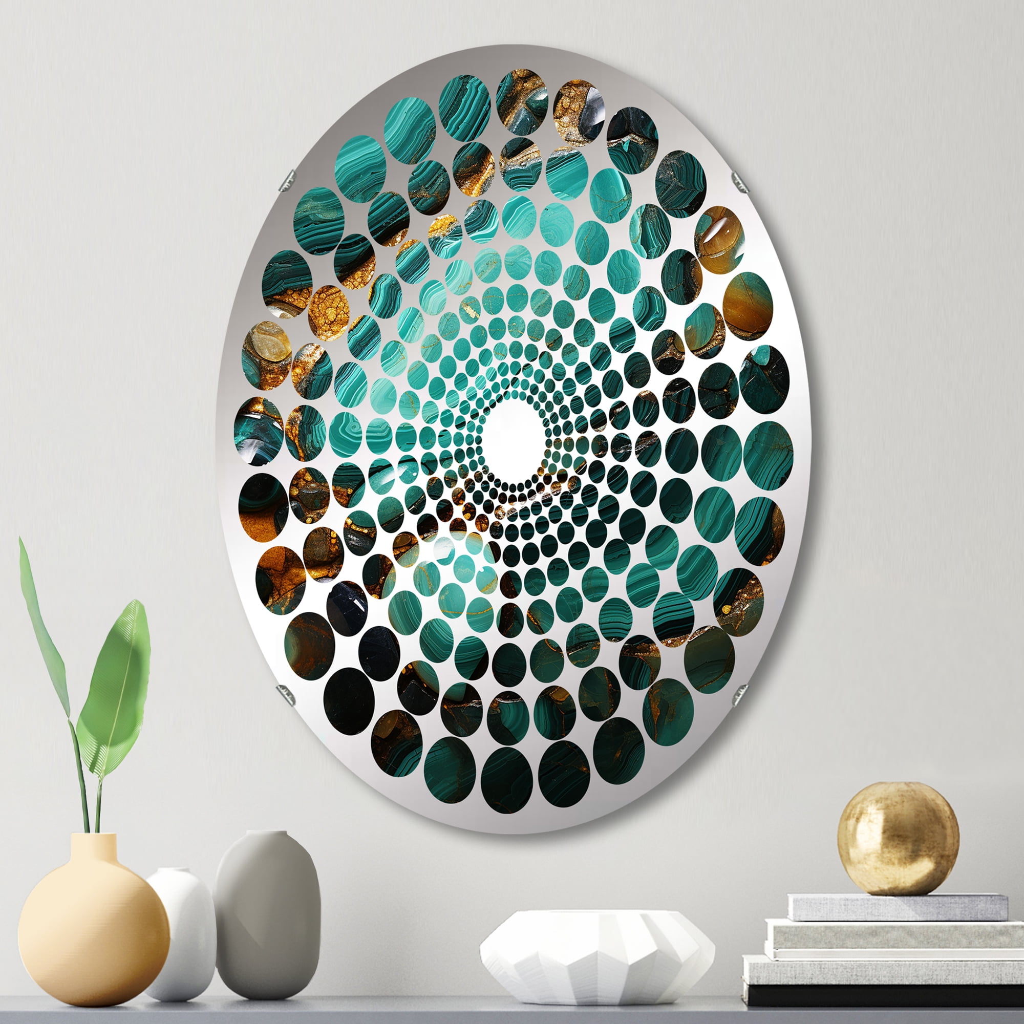 Designart "Revitalizing Malachite Essence II" Spiritual Stone Radial ...
