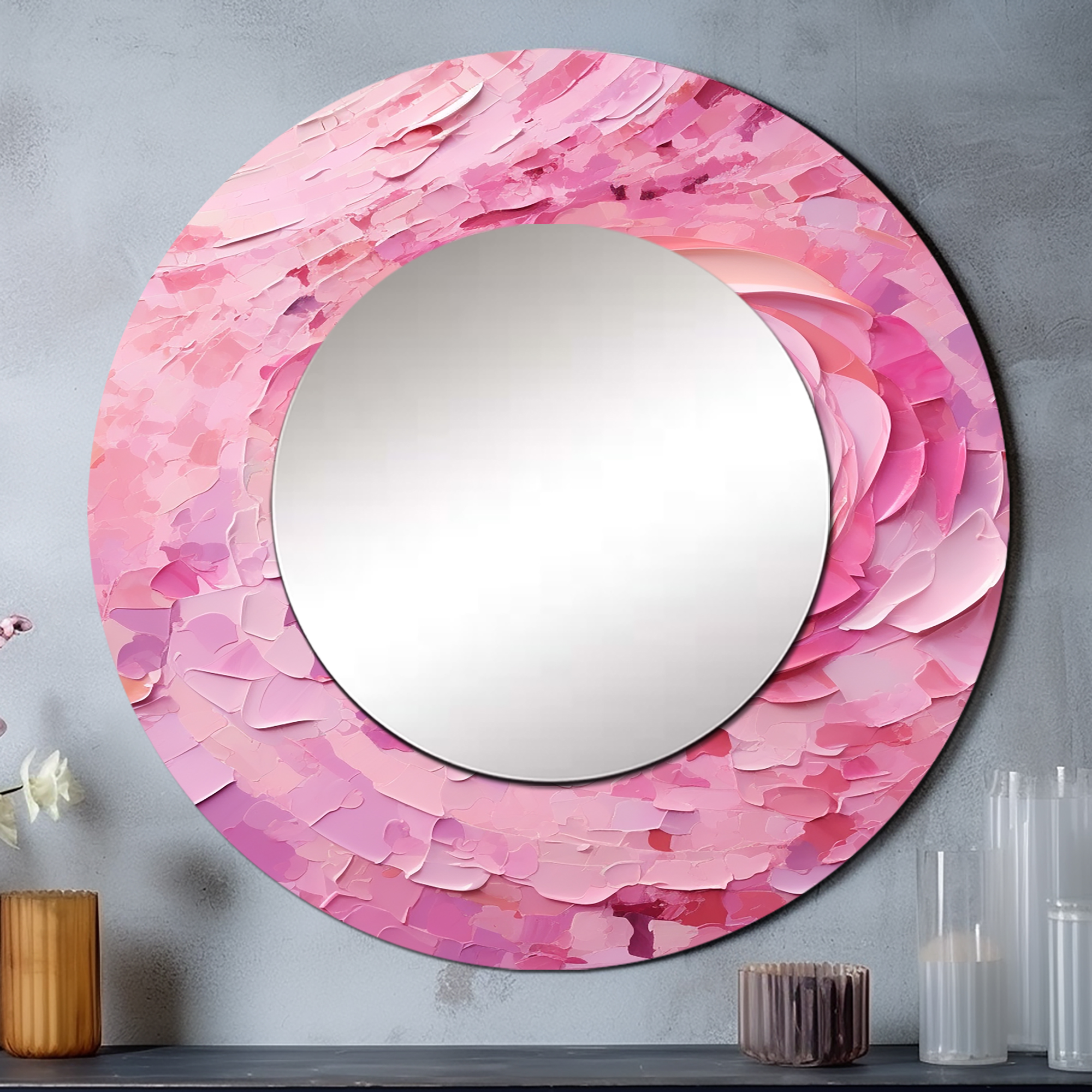 Designart "Revolution Spiral In Pink Radiance" Abstract Spirals Pink ...