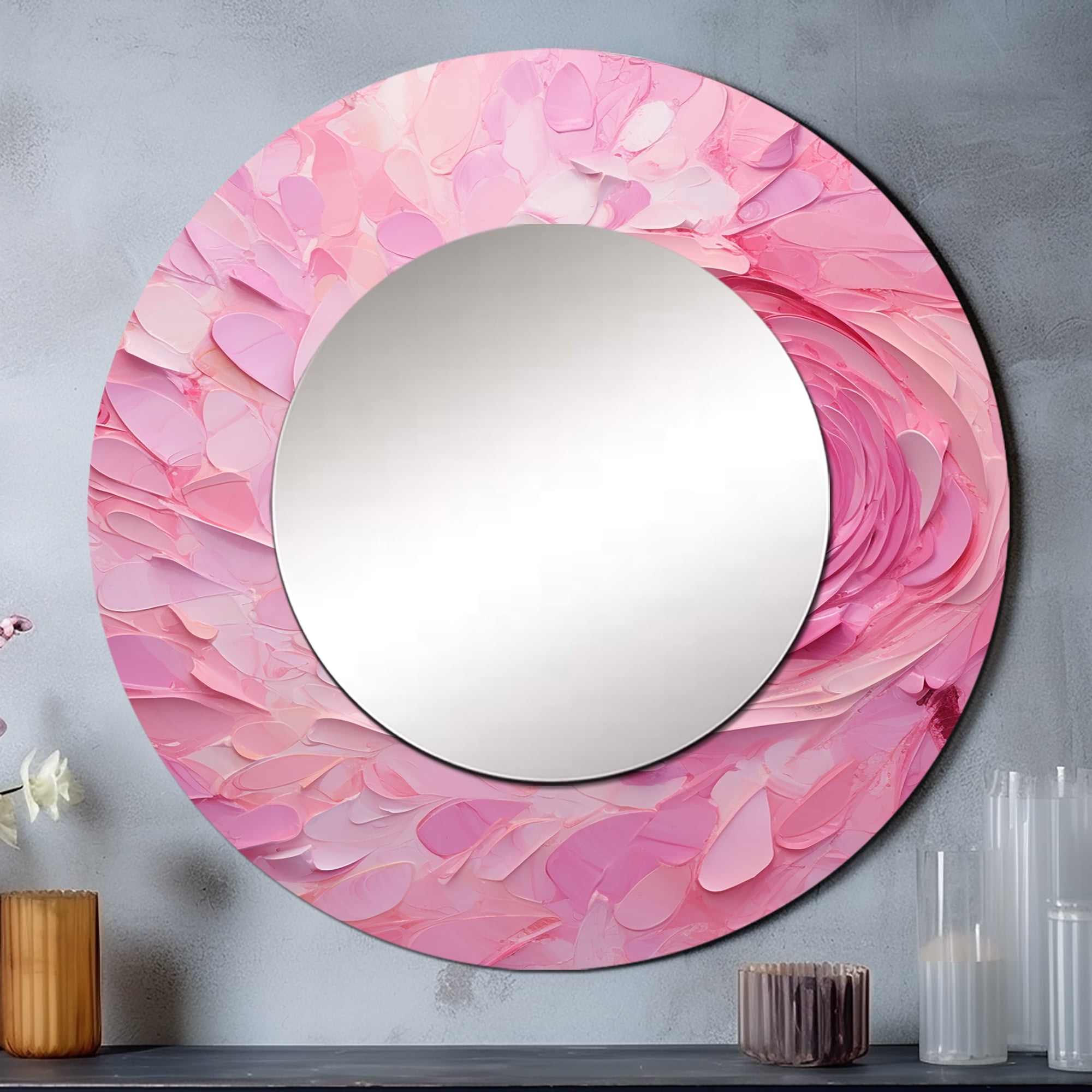 Designart "Revolution Spiral in Pink Radiance I" Abstract Spirals Rund ...