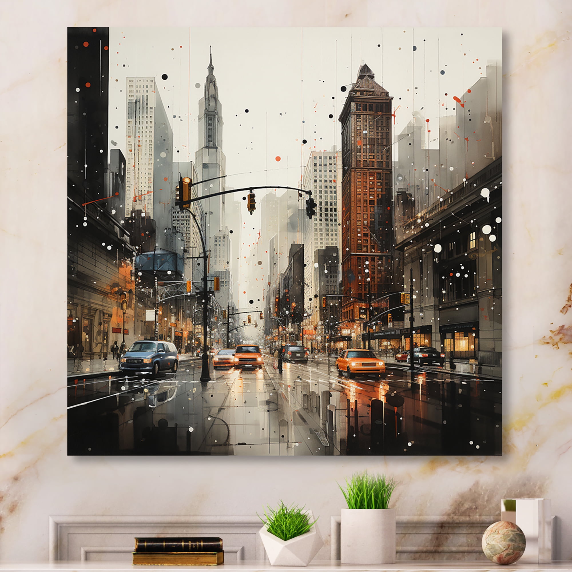 Designart "Rhythmic City Streets I" Cityscapes Wall Decor - Walmart.com