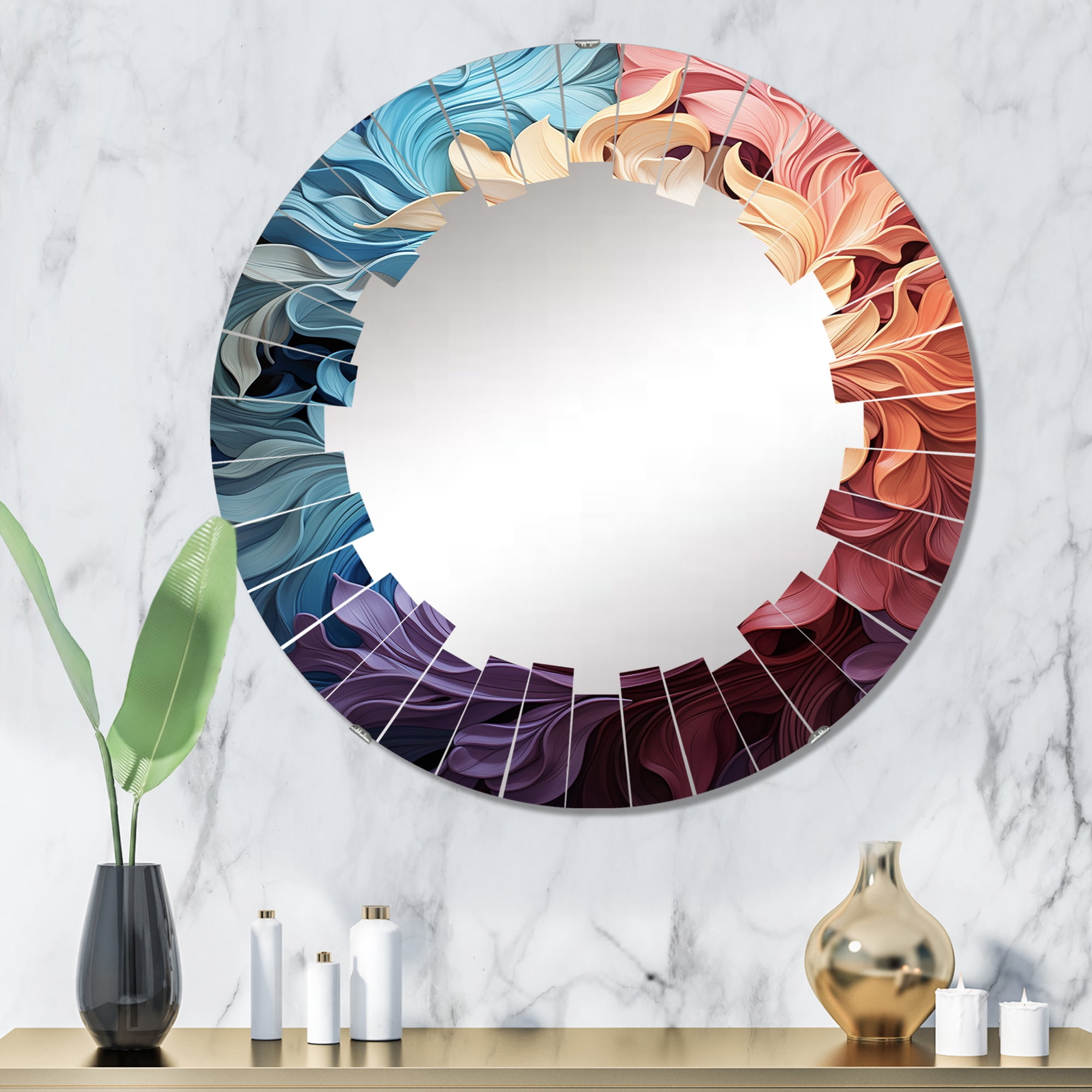 Designart "Rhythmic Vibrations Opt Art wall decor" Abstract Round Wall ...