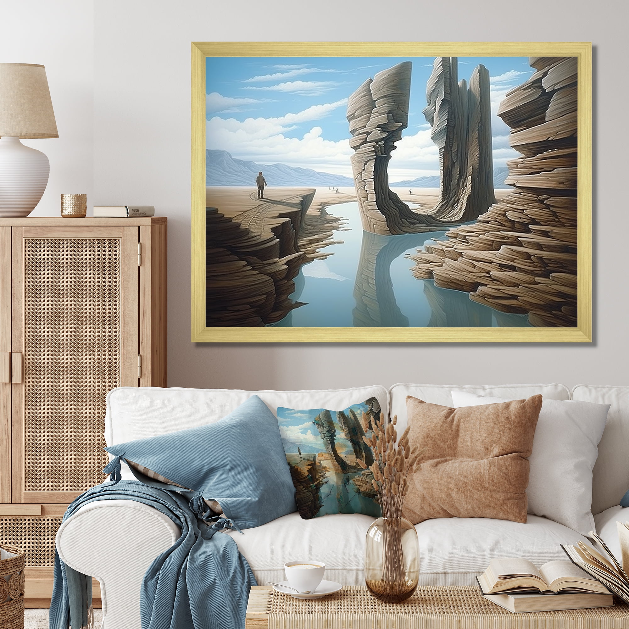 Designart "River of Dreams Surreal Exploration II" Landscapes Framed ...