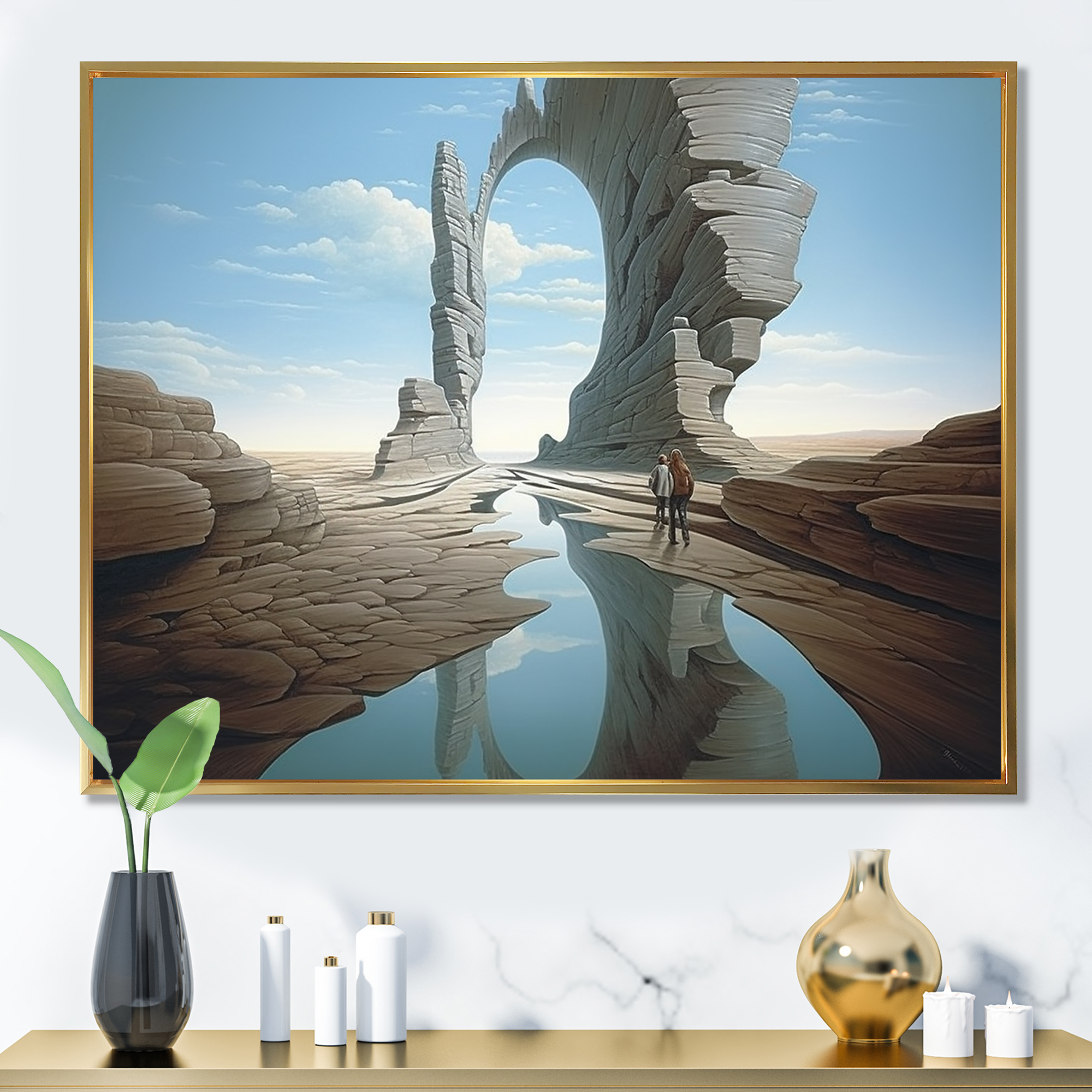 Designart "River of Dreams Surreal Exploration III" Landscapes Framed ...