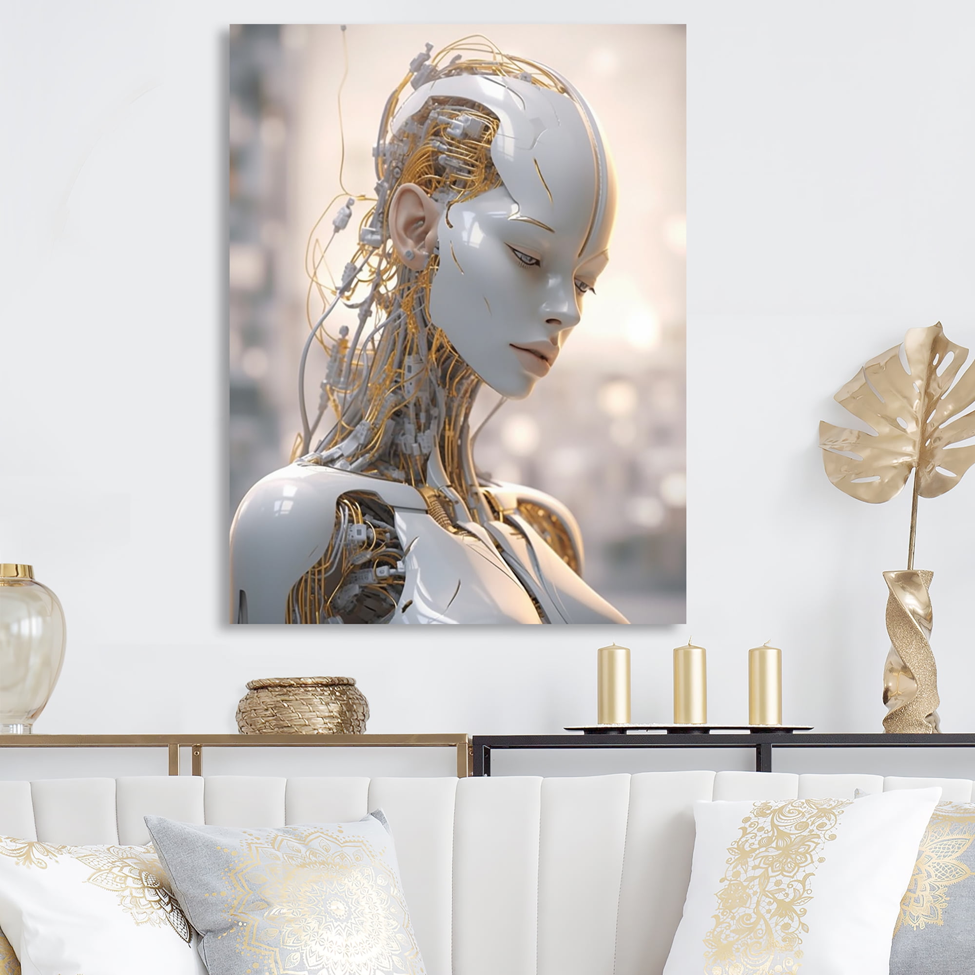Designart "Robot with Feminine Grace IV" Robot Metal Wall Art - Walmart.com