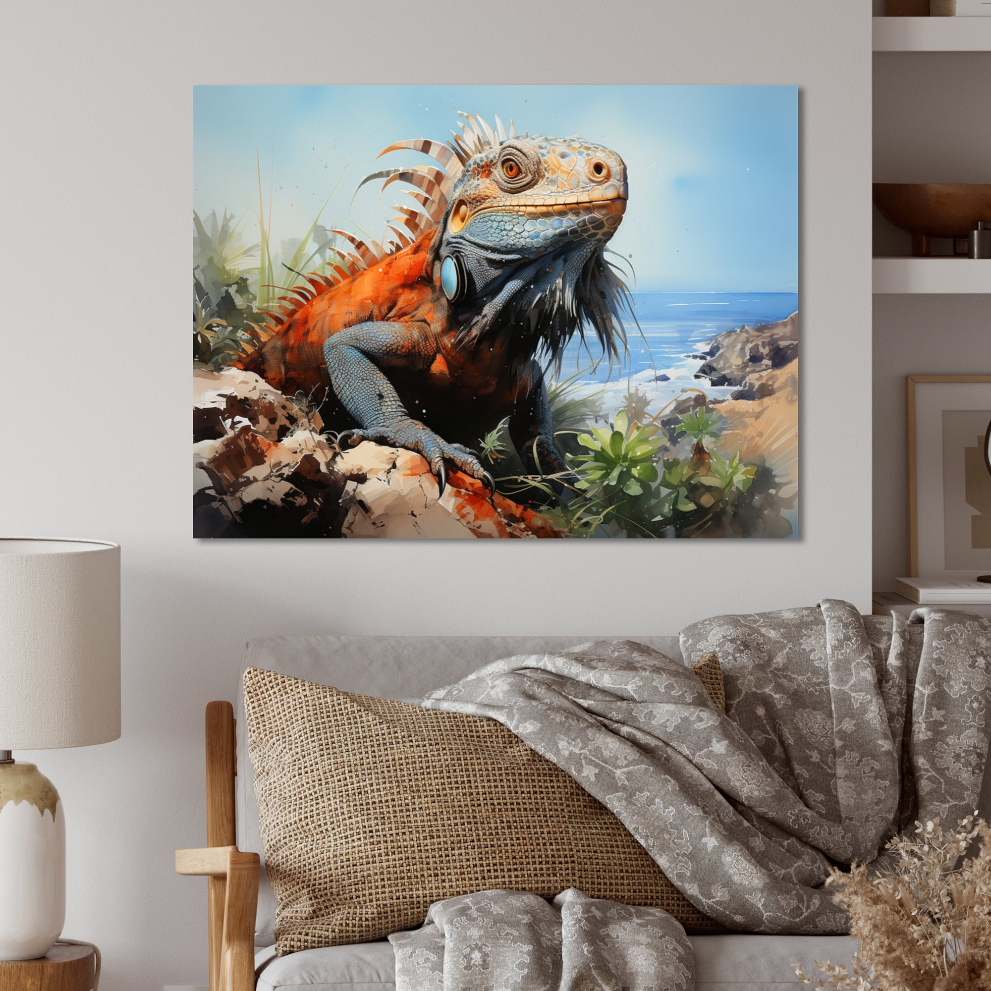Designart "Rock-Dwelling Lizard I" Animals Metal Wall Decor - Walmart.com