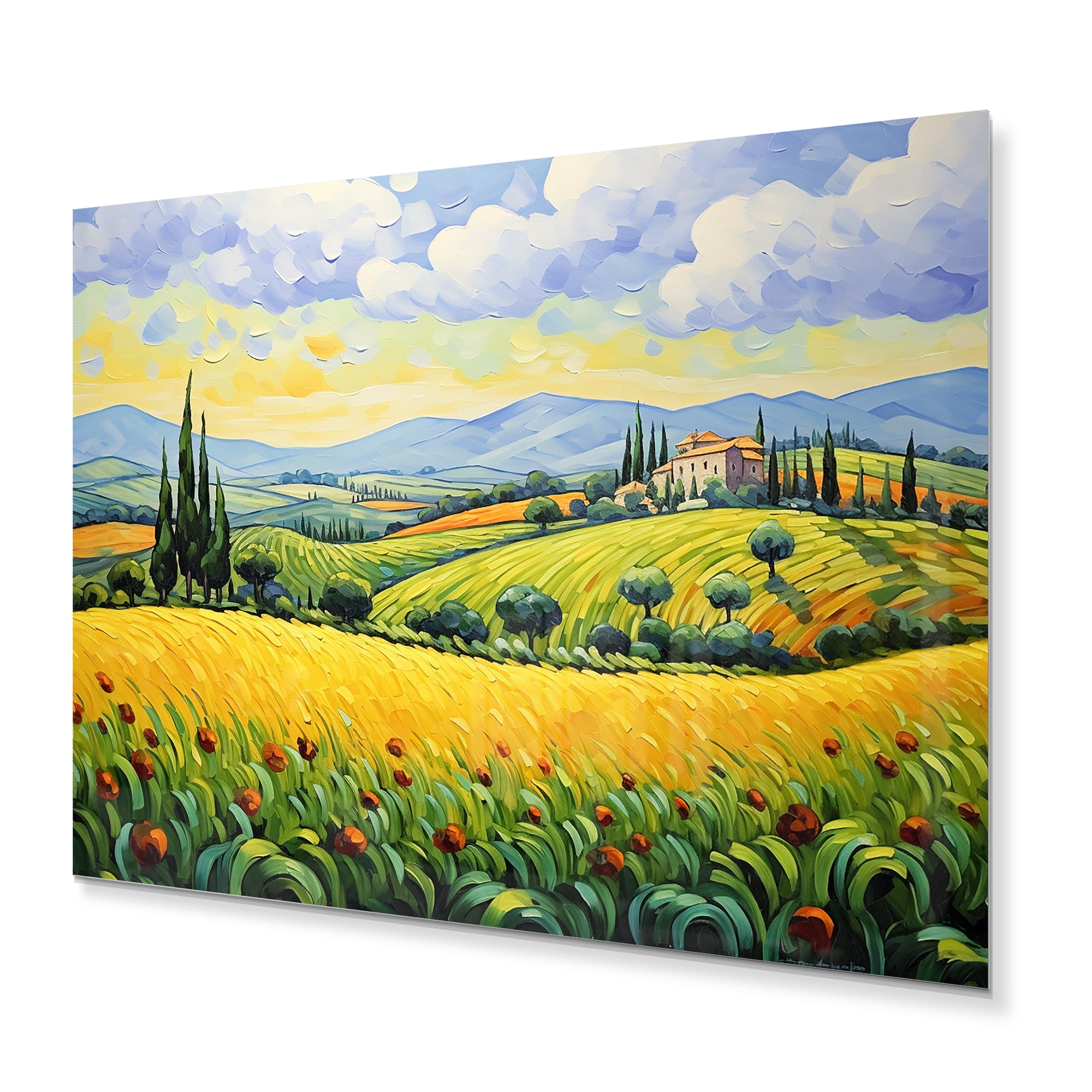 Designart "Rolling Hills A Tribute to Van Gogh II" Vangogh Metal Art ...