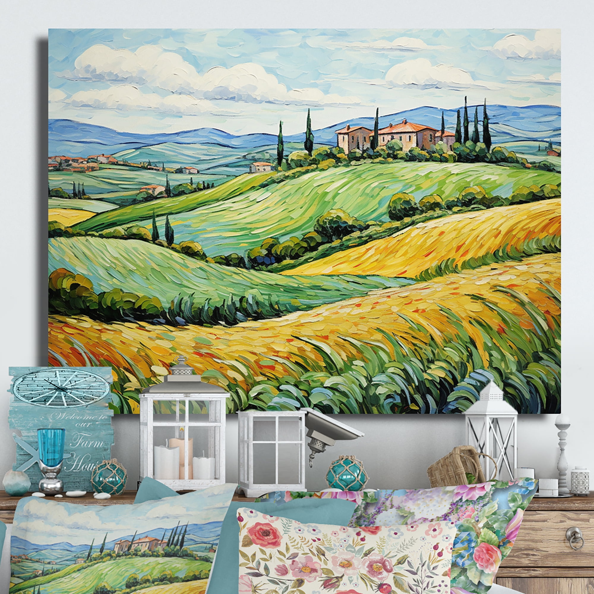 Designart "Rolling Hills A Tribute to Van Gogh III" Vangogh Metal Wall ...