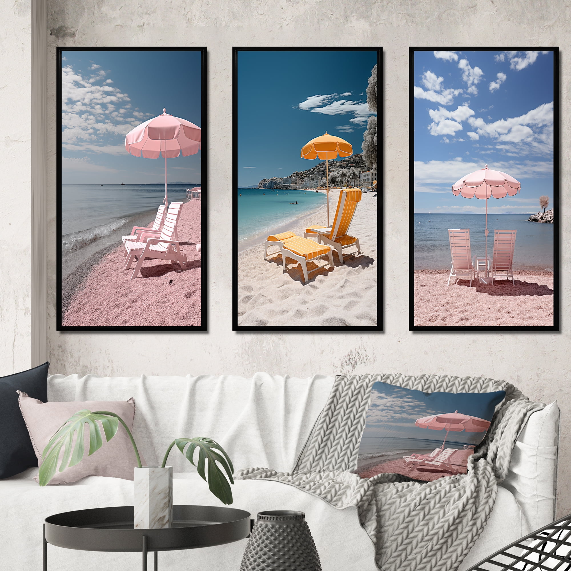 Designart "Romance on the Cote d Azur Pink French Charm II" Nautical ...