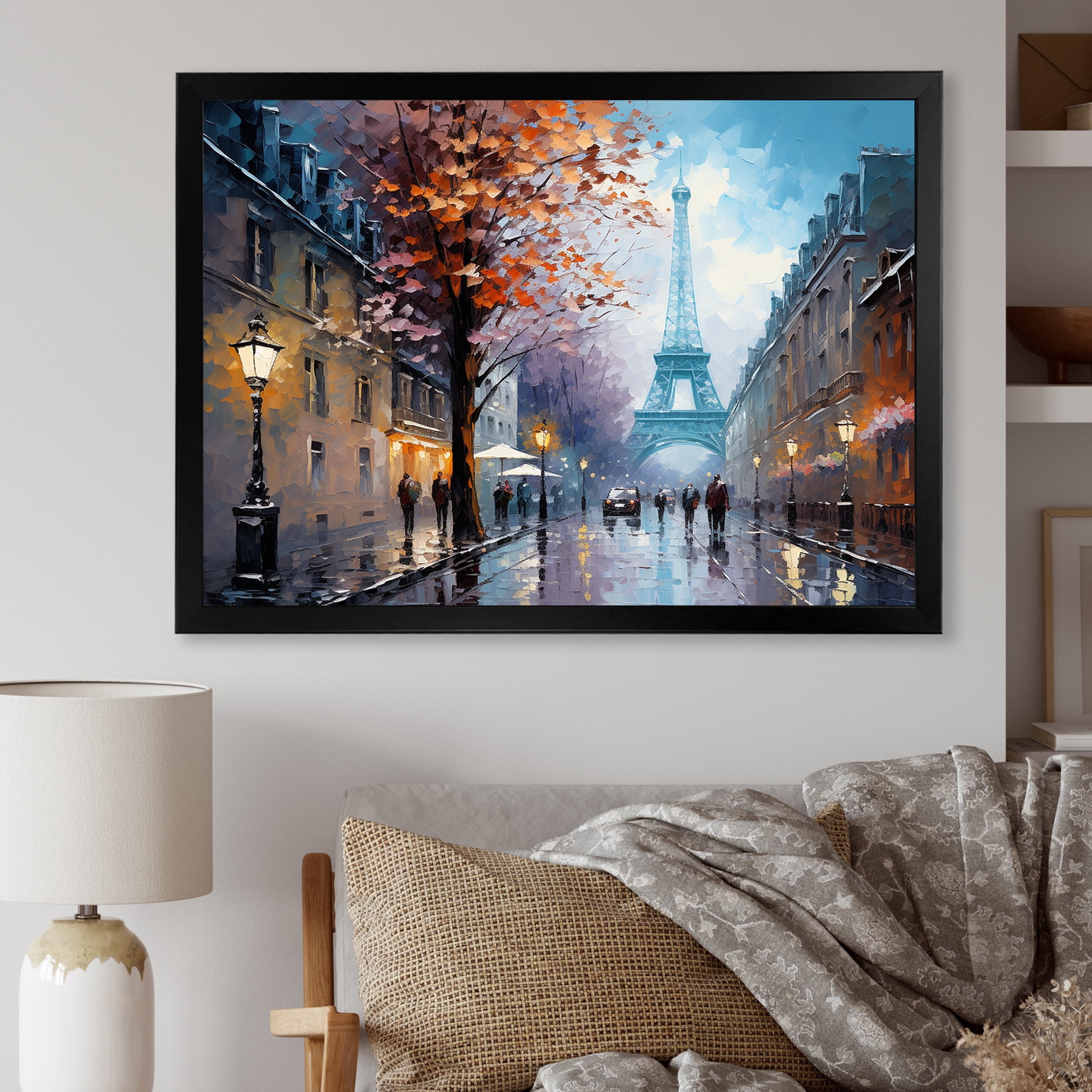 Designart "Romantic Moments in Paris III" Cityscapes Framed Wall Art ...