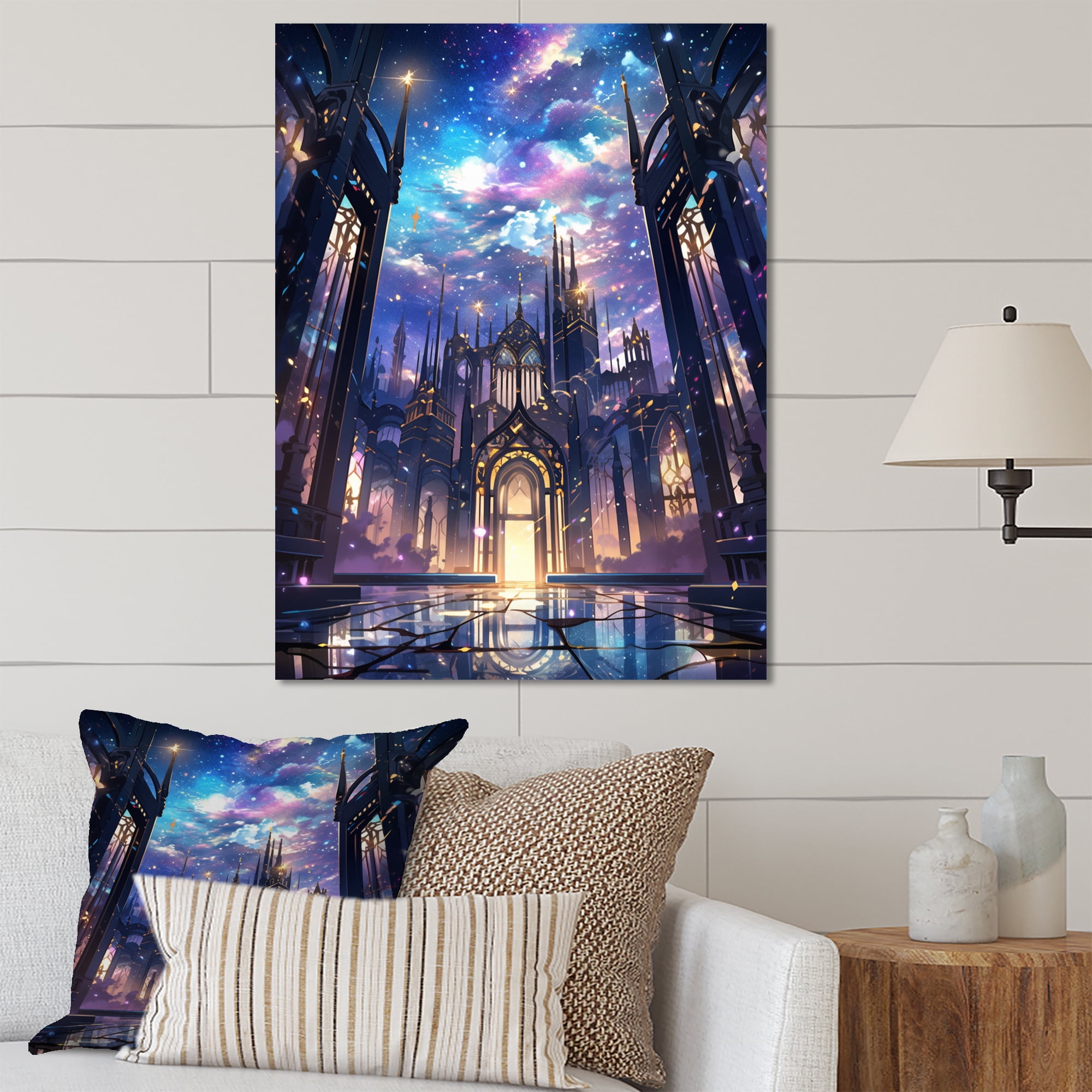 Designart "Royal Castle Majestic Fortress" Castles Metal Wall Art ...