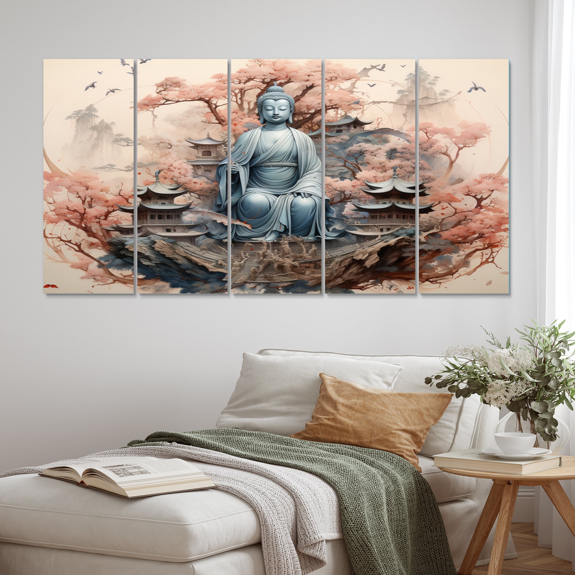 Designart "Ruby Azure Dharma Craft Essence Scripture" Spiritual Metal ...