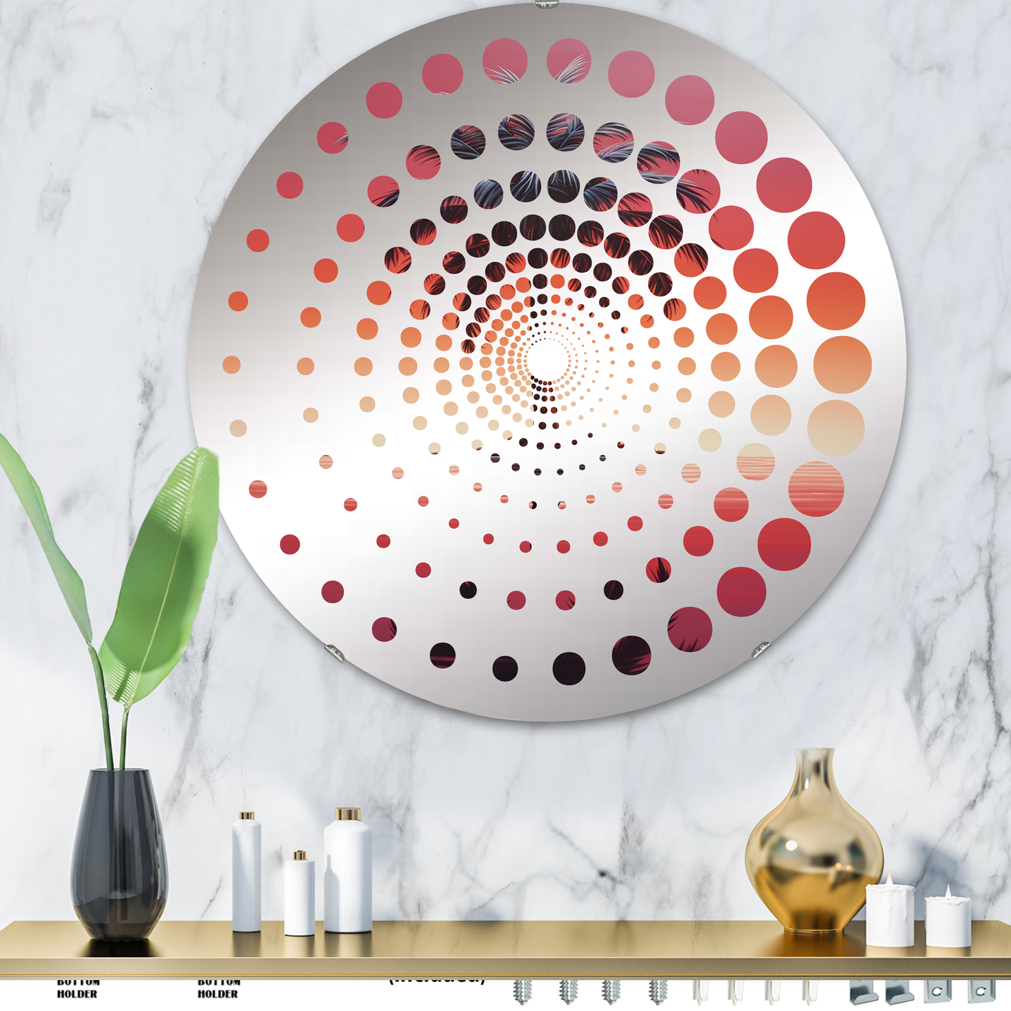 Designart "Ruby Reflections of a Solitary Palm Tree" Palms & Palm Trees ...