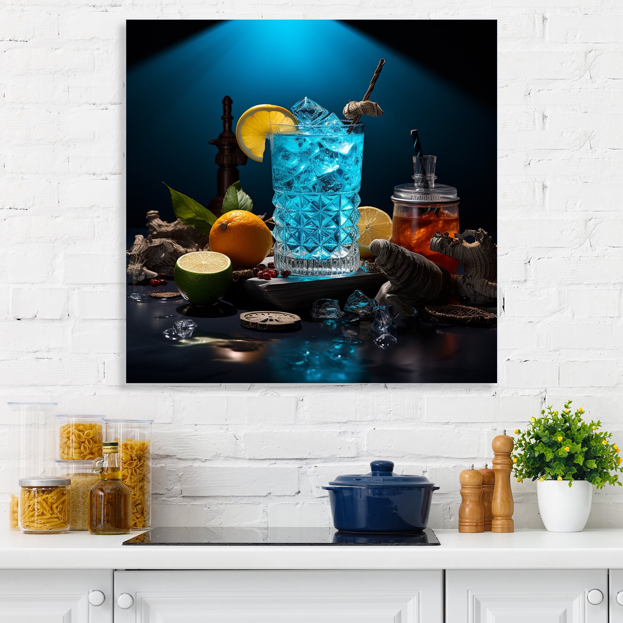 Designart "Rum Runners' Dream II" Cocktails Wall Art Living Room ...