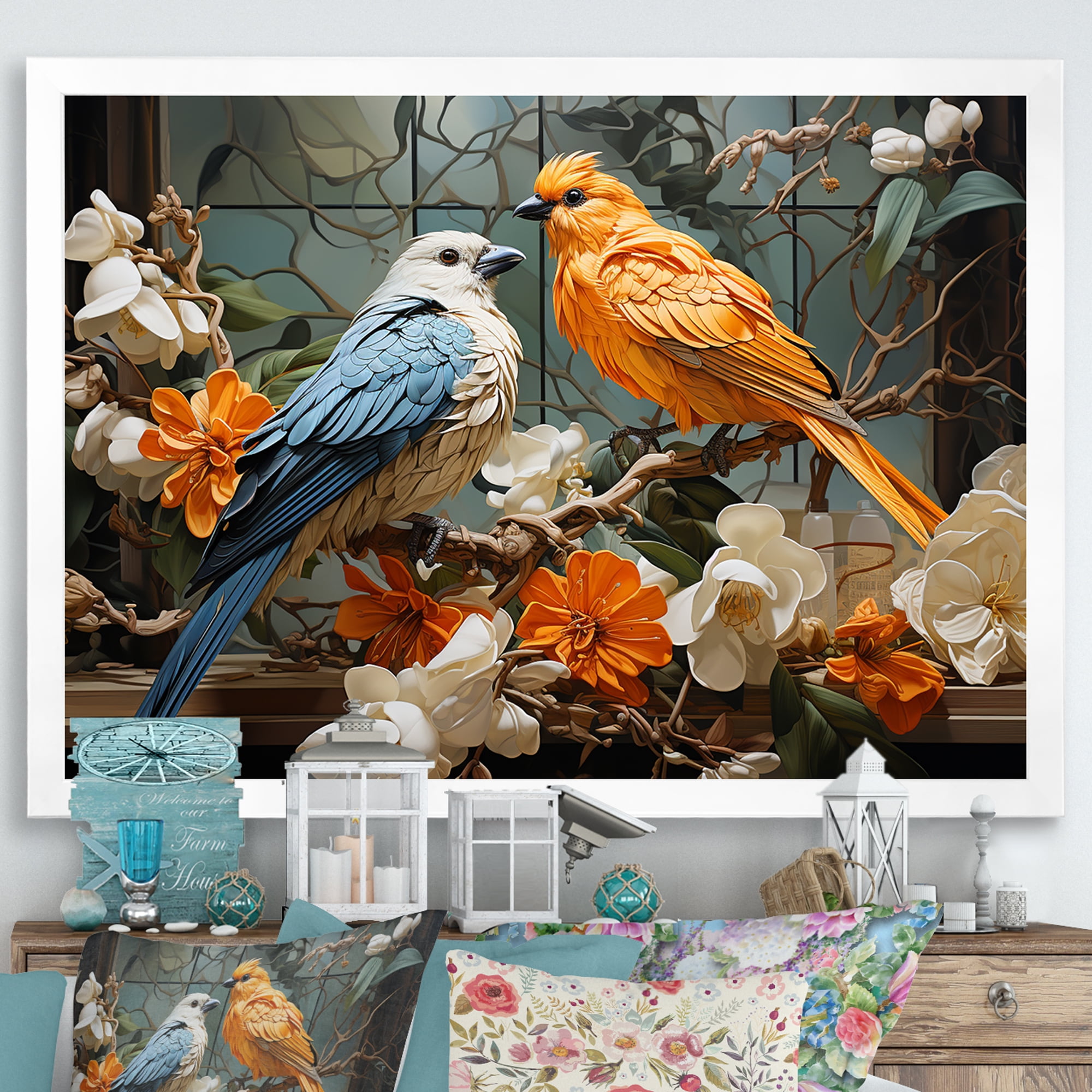 Designart "Rustic Birds Of Paradise Still Life" Birds Of Paradise ...