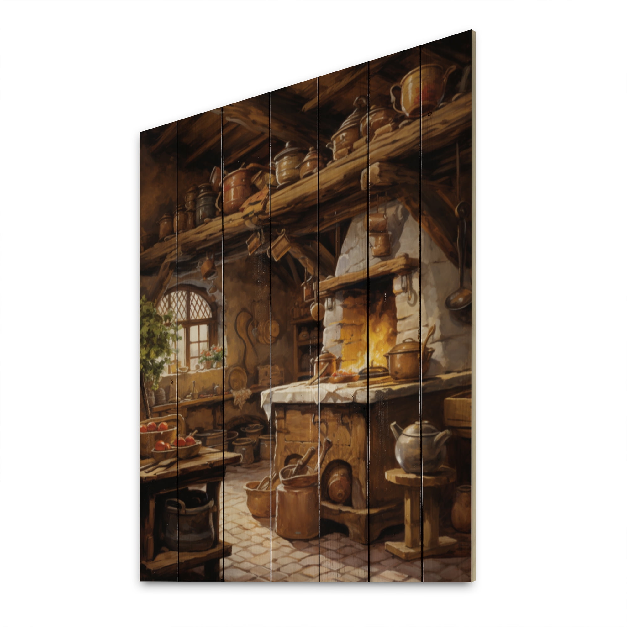 Designart "Rustic Kitchen Scenes I" Food & Beverage Print on Natural ...