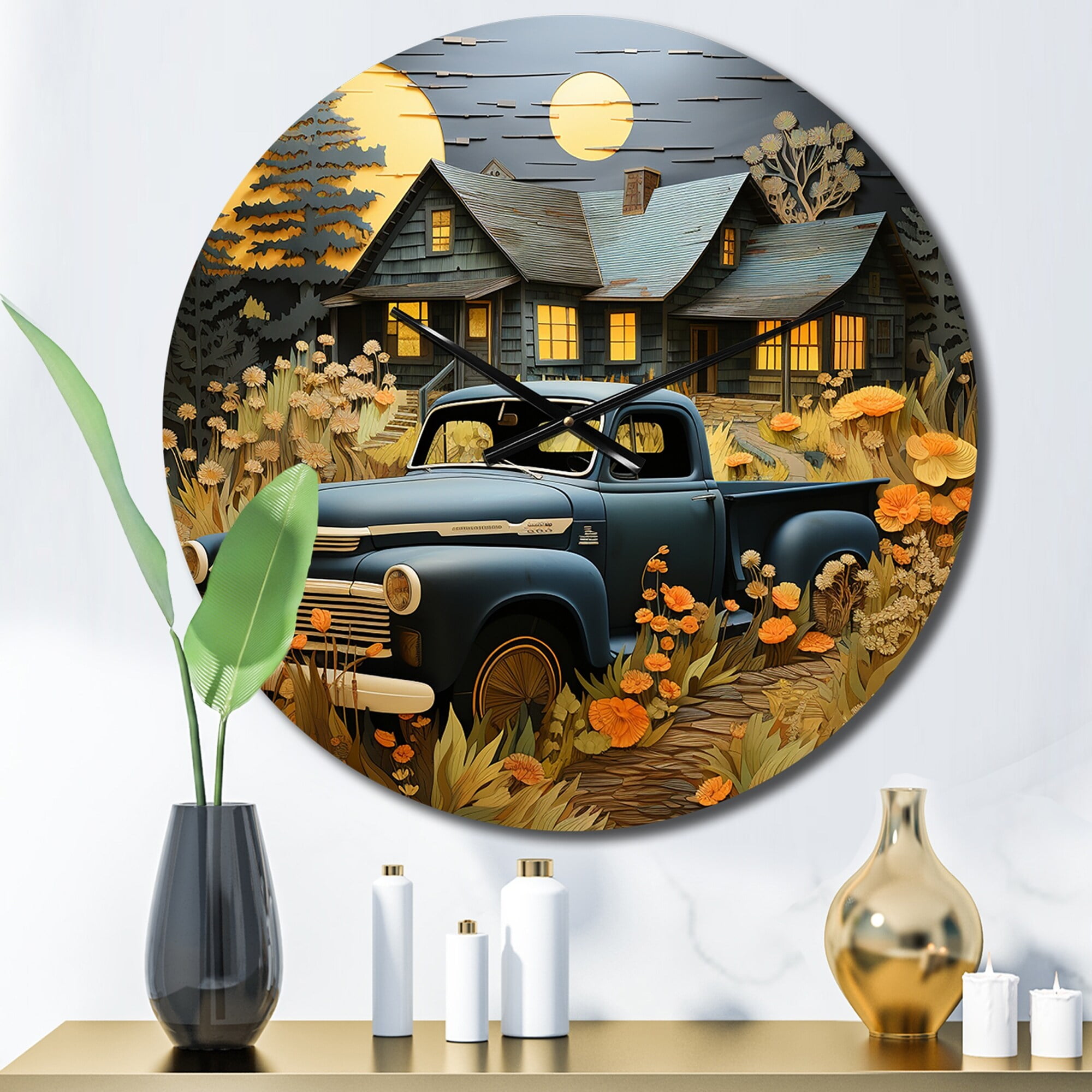 Designart "Rustic Rides Yellow Pickup Truck Exploration III ...