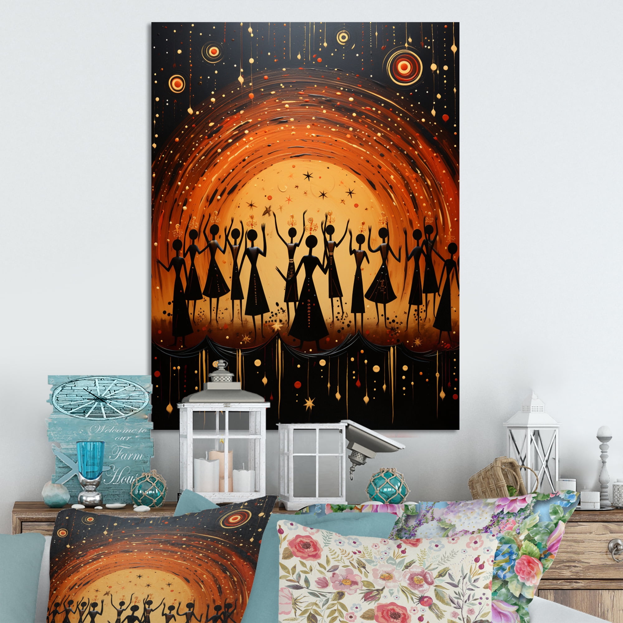 Designart "Sacred Ritual Folk Religion wall art II" Spiritual Metal ...