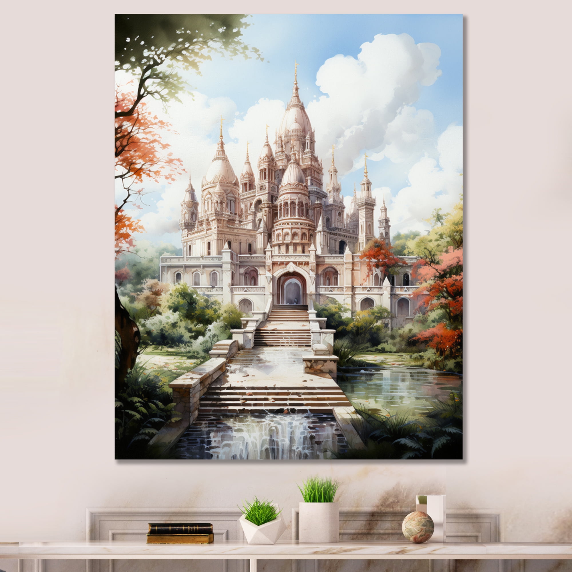 Designart "Sacred Temples Indian Art wall decor II" Indian Canvas Wall ...