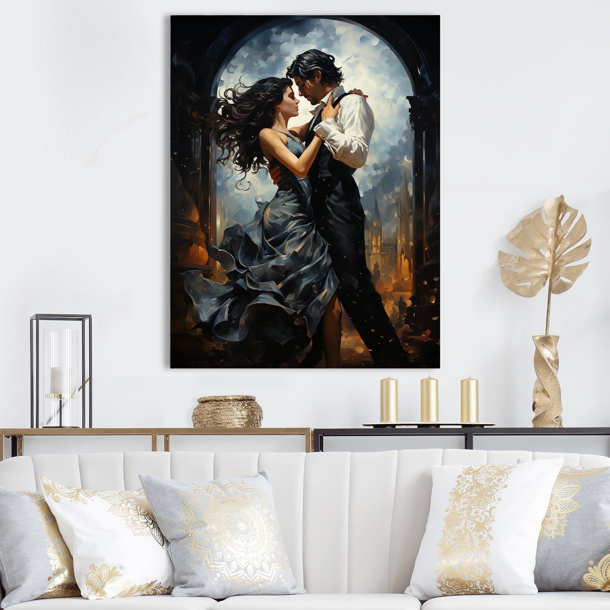 Designart "Salsa Couple Fiesta Passion" Fashion Canvas Wall Art ...