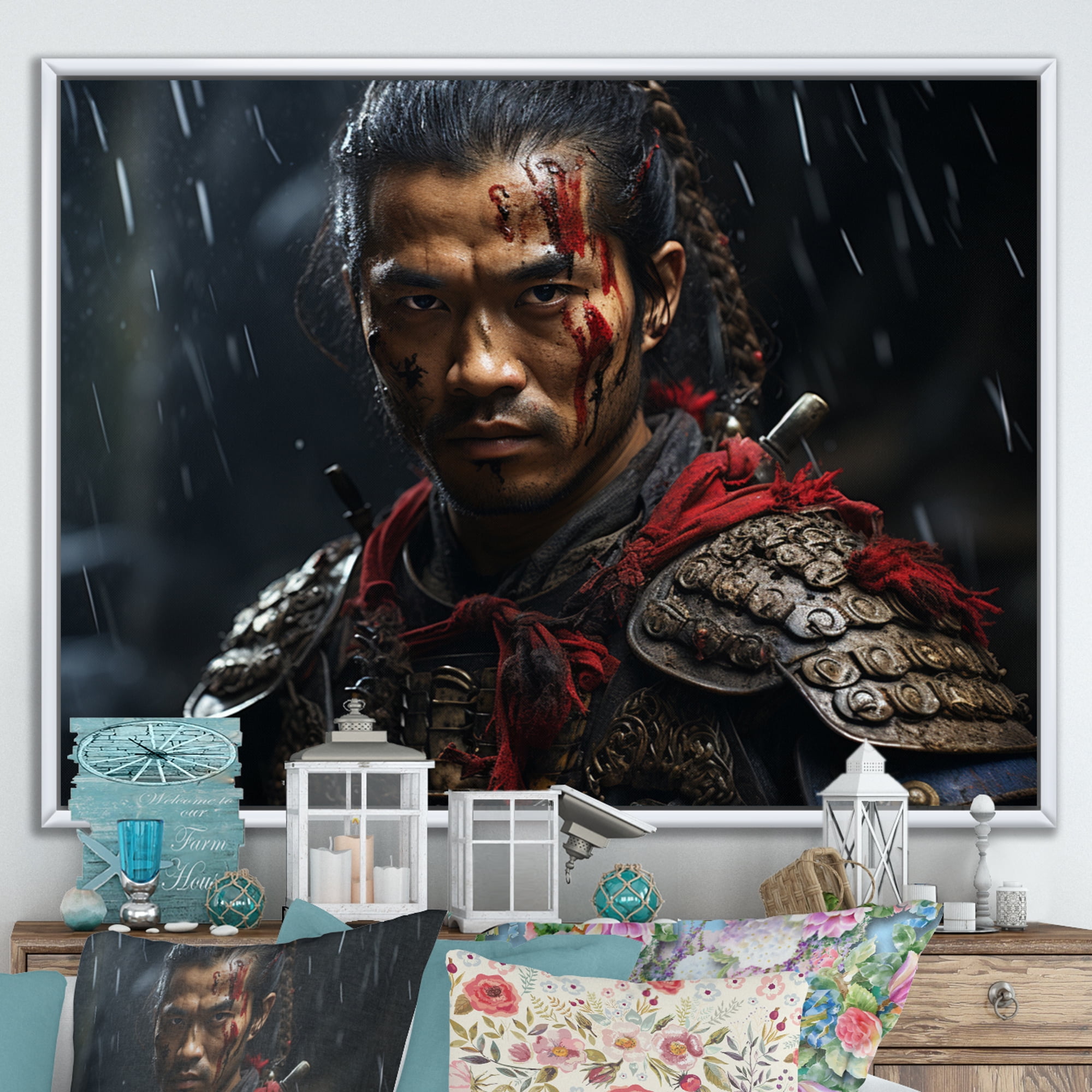 Designart "Samurai Warrior in Japanese Art Portrait II" Japanese ...