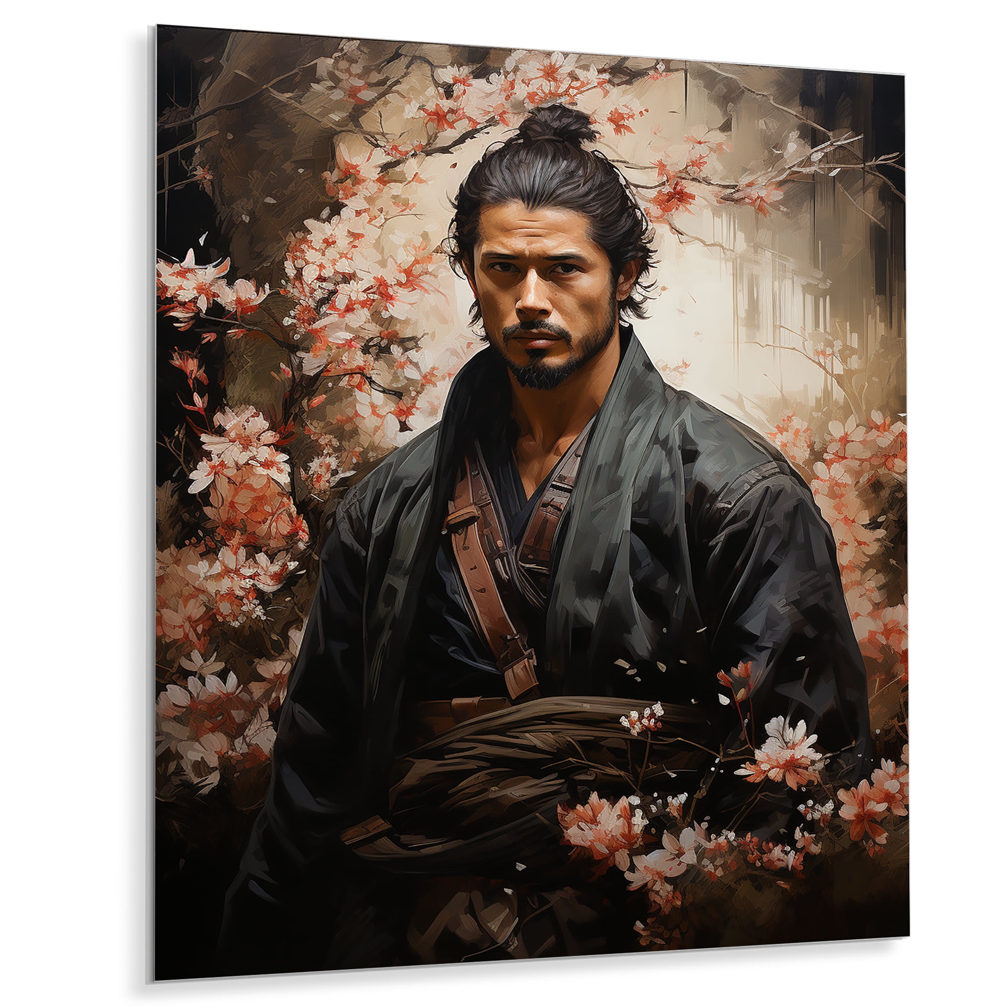 Designart "Samurais Resolve Asian Painting IV" Asian Metal Wall Art ...