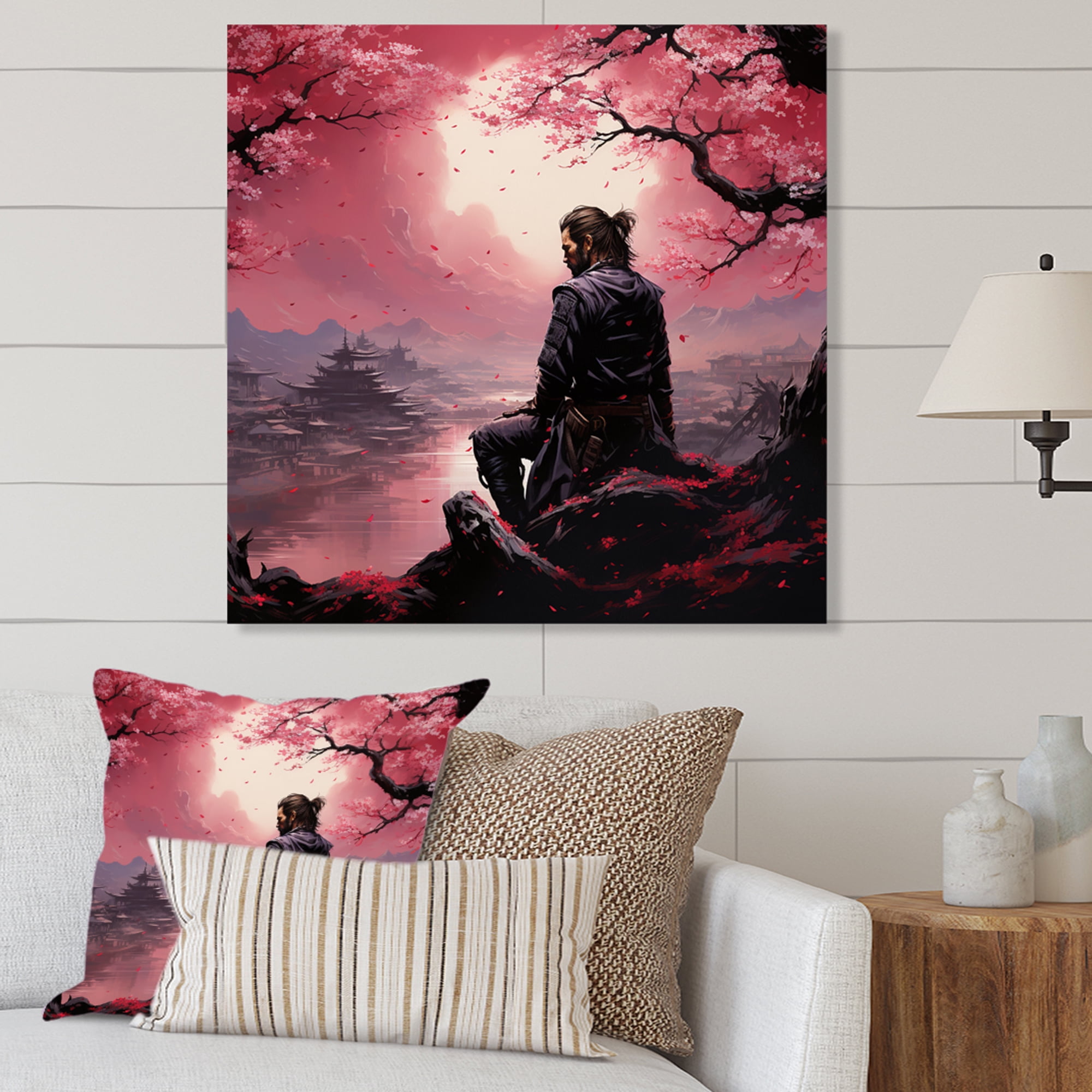 Designart "Samurais Resolve Asian Painting VII" Asian Metal Wall Art ...