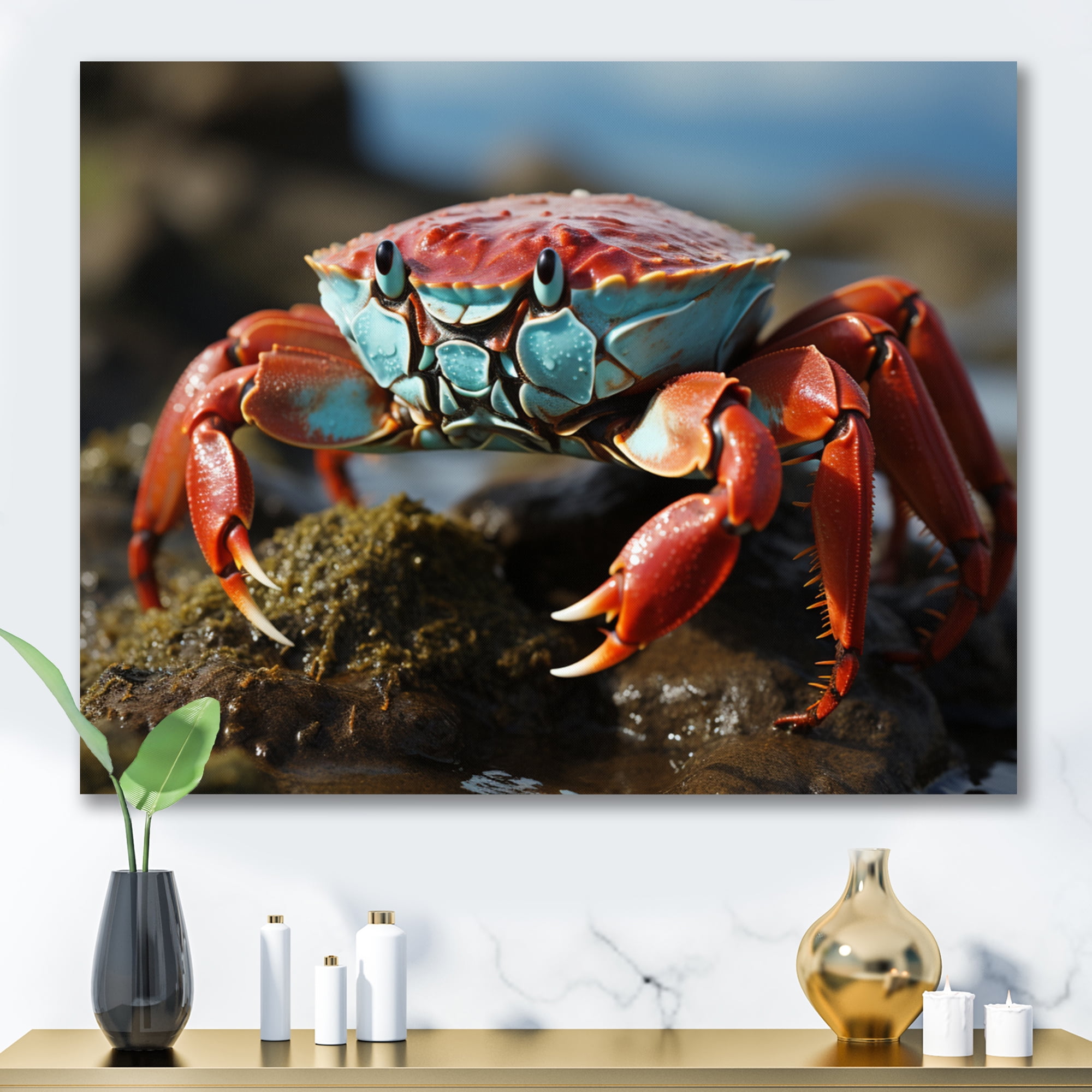 Designart "Scavenging Coastal Crab" Animals Wall Decor - Walmart.com