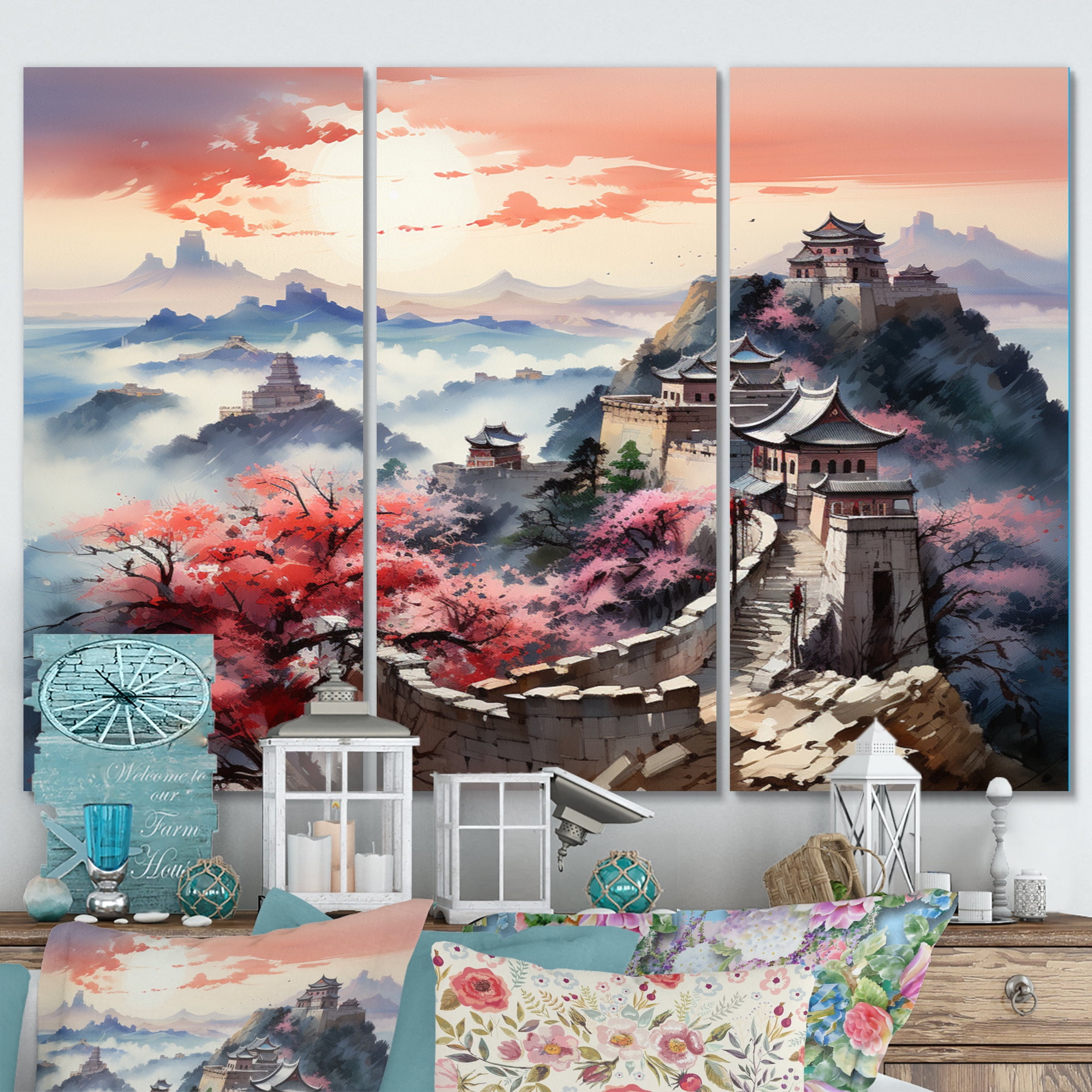 Designart "Scenic Asian Beauty I" Chinese Metal Wall Art Set - Walmart.com
