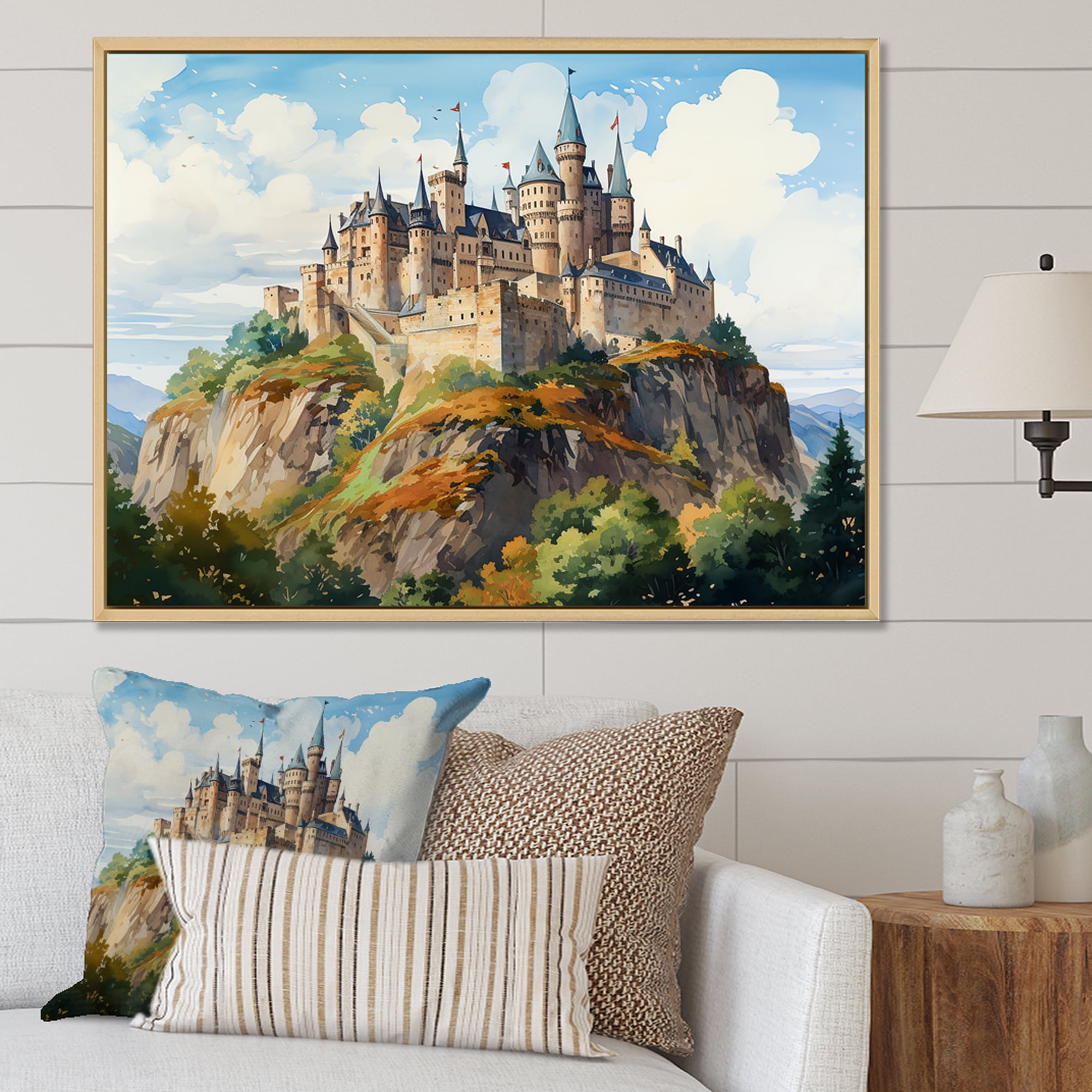 Designart "Scenic Views French Castle on the Mountain" Architecture ...