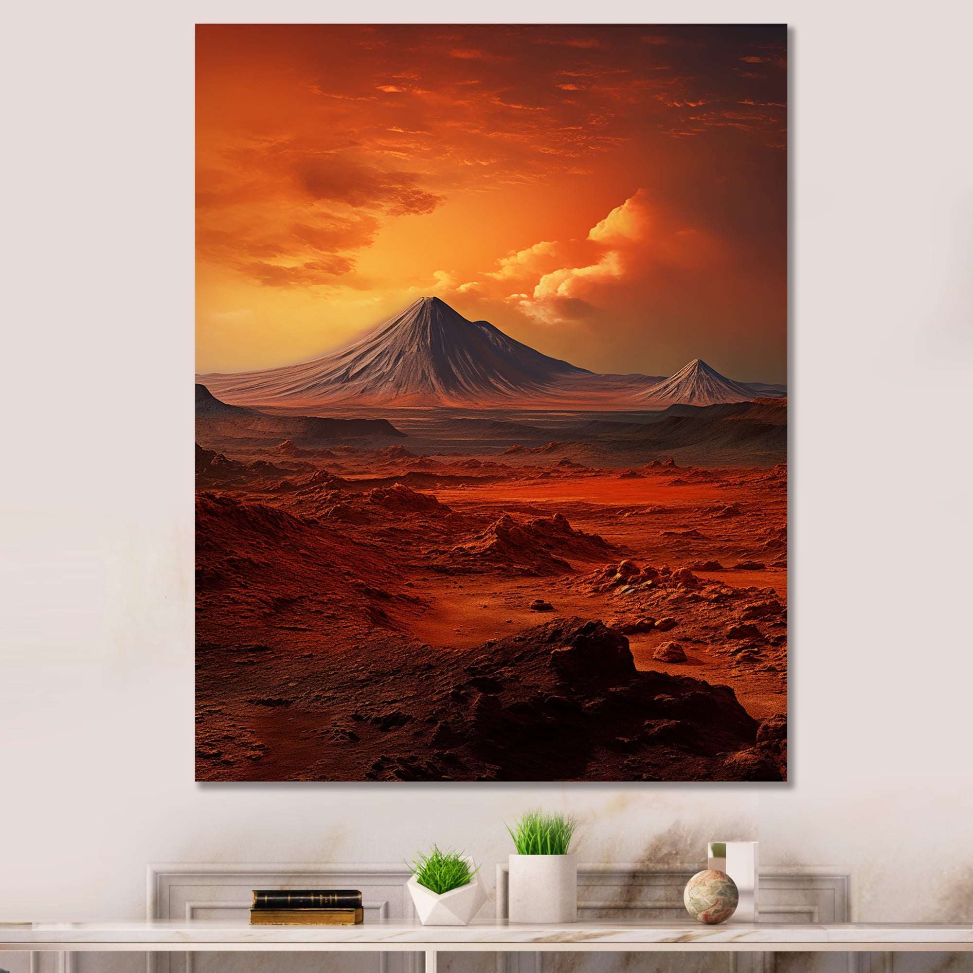 Designart "Scenic Volcanic Vista II" Volcano Wall Art Living Room ...