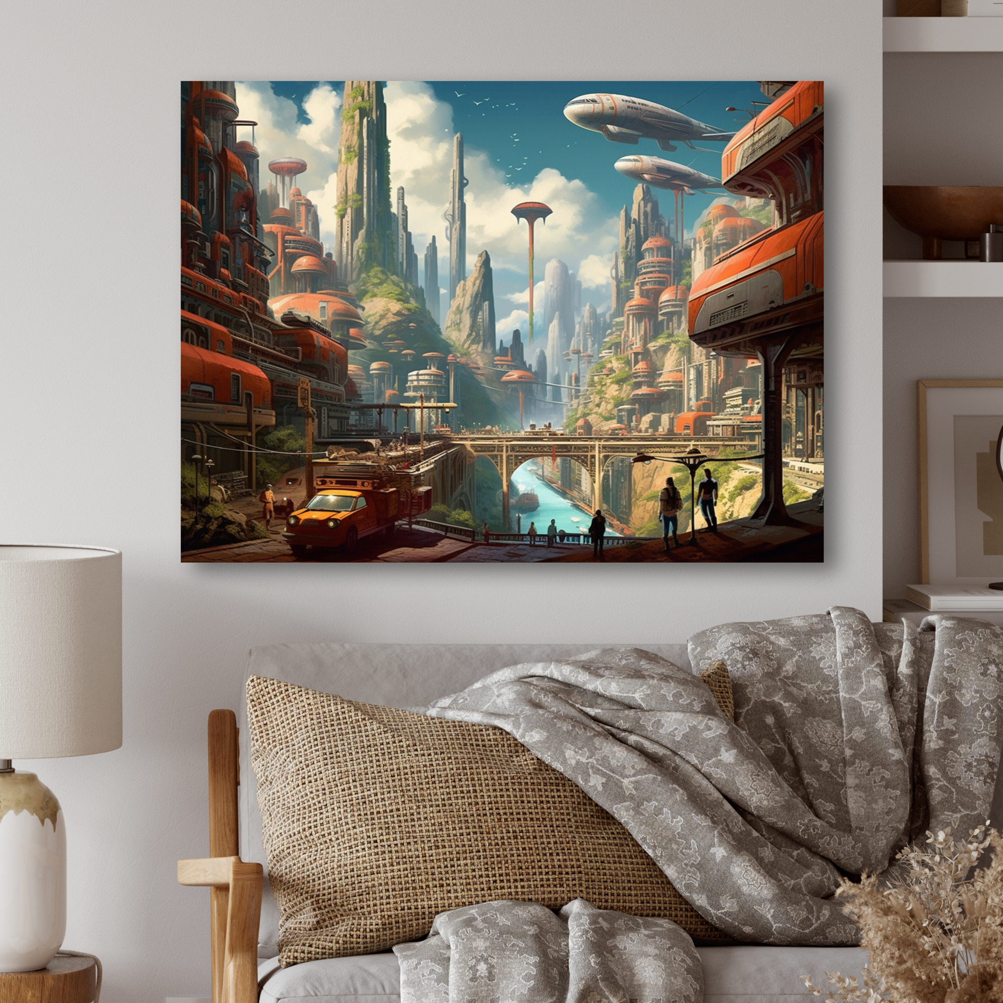 Designart "Sci-Fi Odyssey City Futuristic Metropolis I" Sifi Metal Wall ...