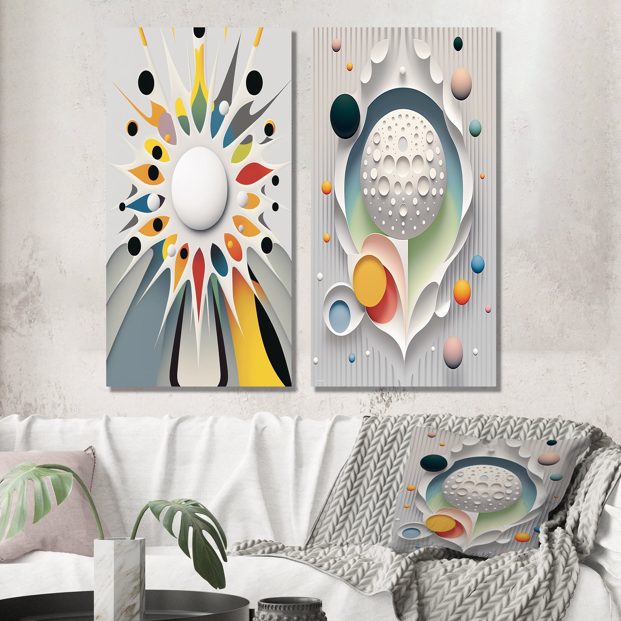 Designart "Seance Ethereal Mystical Visions VI" Modern Geometric Wall ...