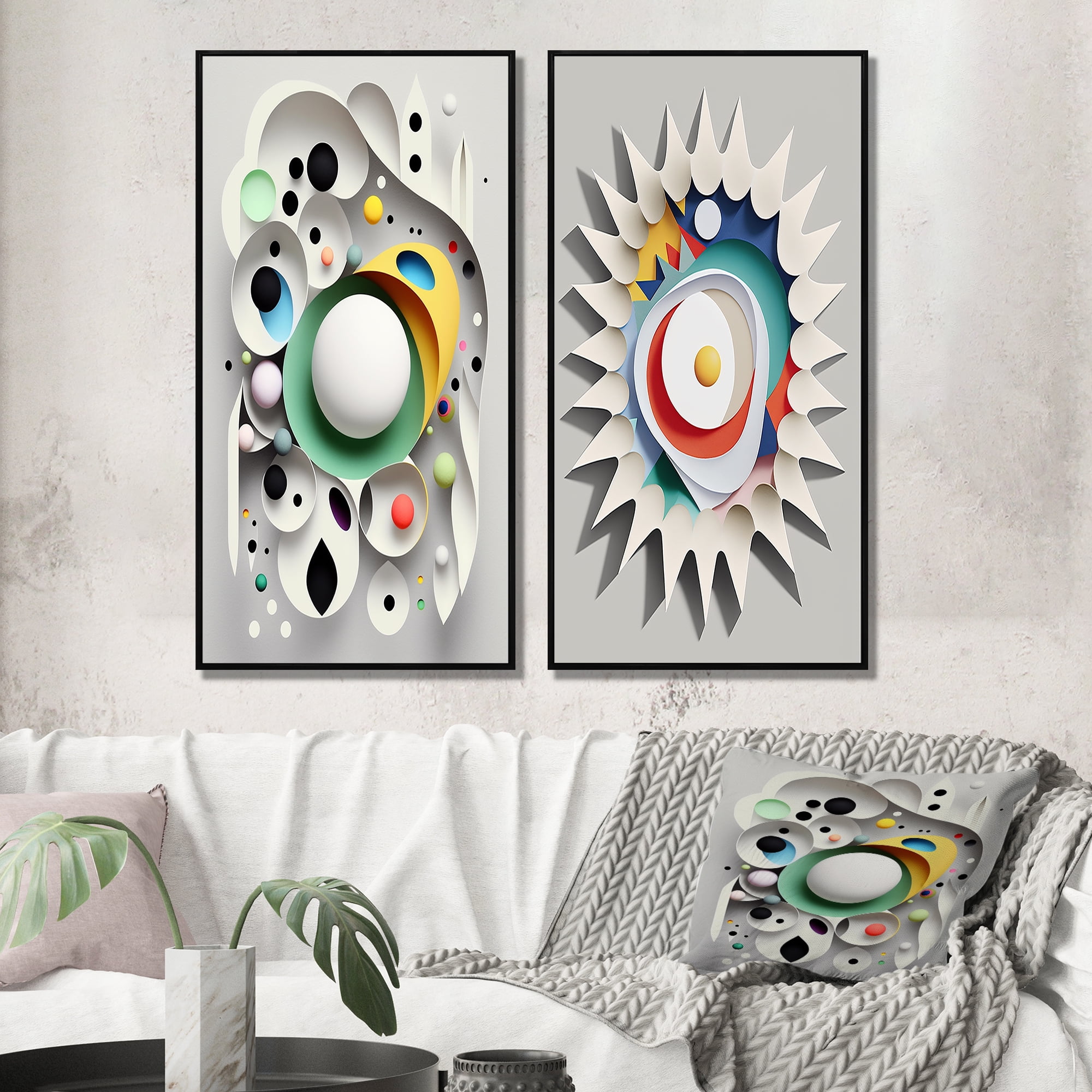 Designart "Seance Occult Mystical Visions I" Modern Geometric Framed ...