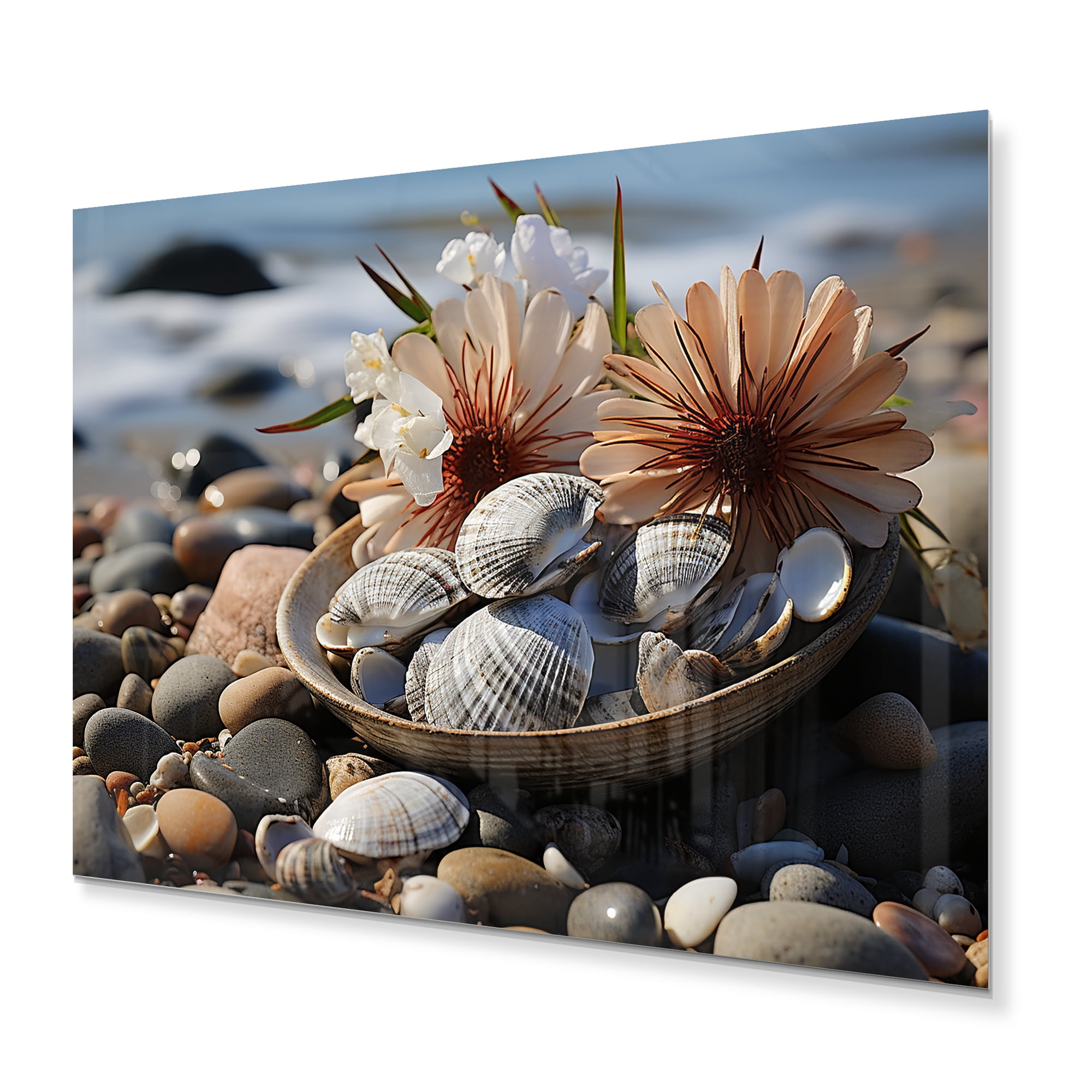 Designart "Seashell Sonata Beach Photo III" Nautical & Beach Metal Art ...