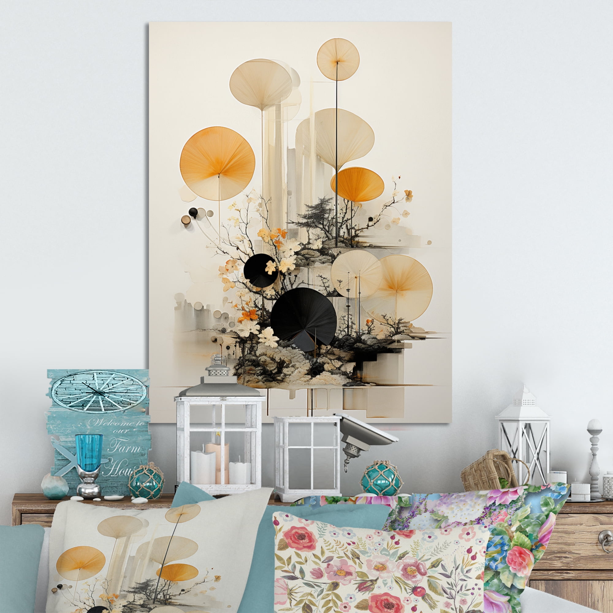 Designart "Seashell Sumi Asian Painting X" Asian Metal Art Print ...