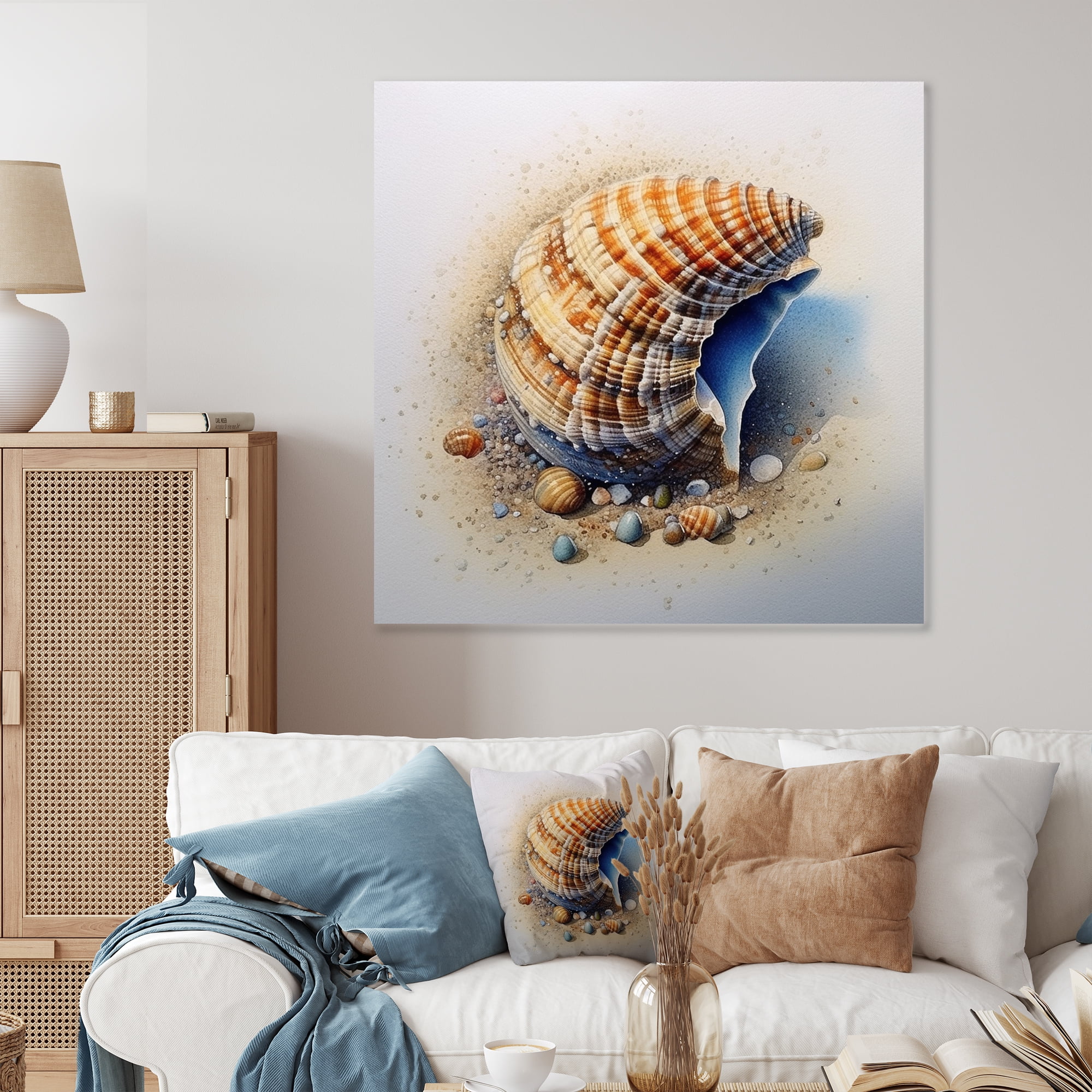 Designart "Seashell on the Coast III" Animals Metal Wall Decor ...