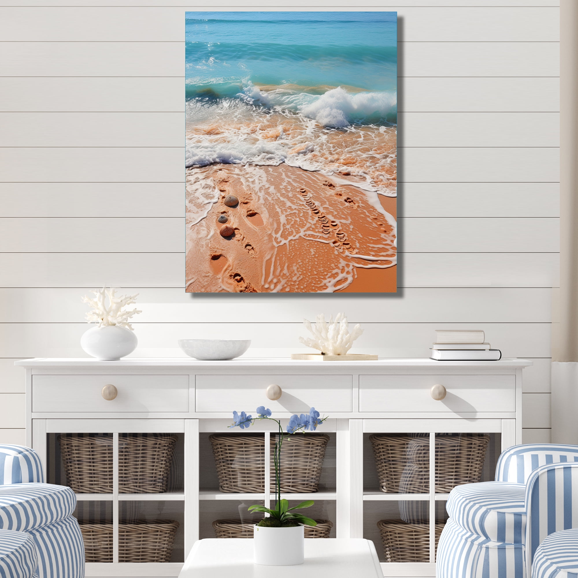 Designart "Seashore Memory Trails" Nautical & Beach Metal Wall Decor ...