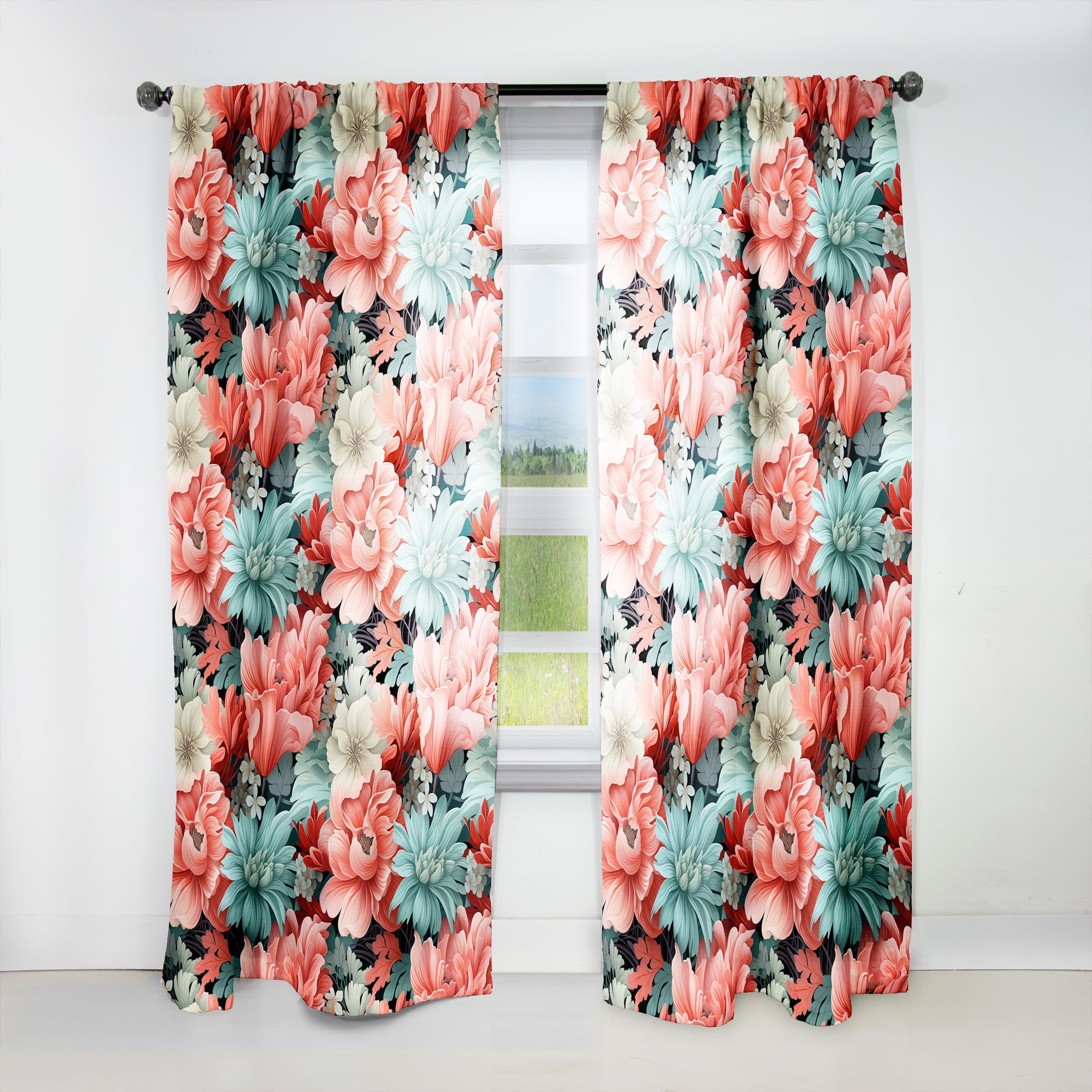 Designart "Serenade Of Coral In The Tropics III" Tropical Pink, Blue ...