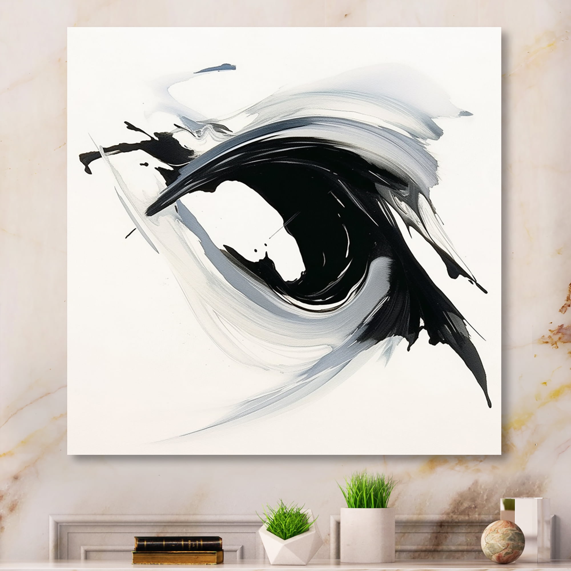 Designart "Serene Abstract Neutral X" Abstract Shapes Metal Art Living ...