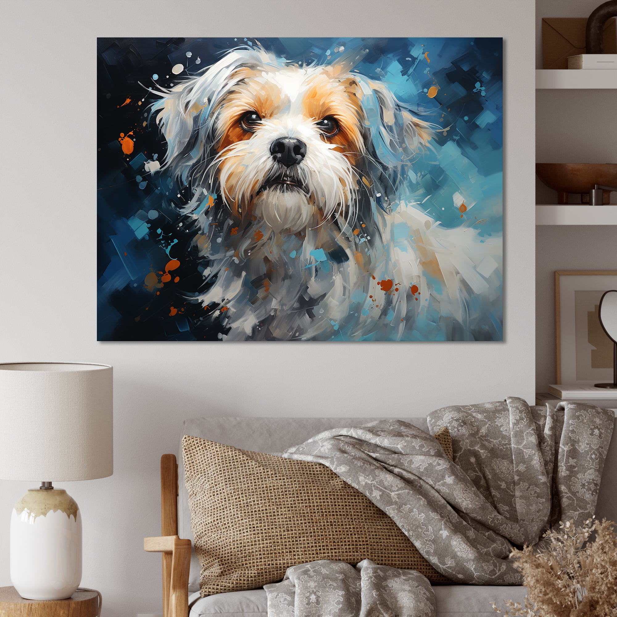 Designart "Serene Blue Shih Tzu" Animals Dog Wall Decor - Walmart.com