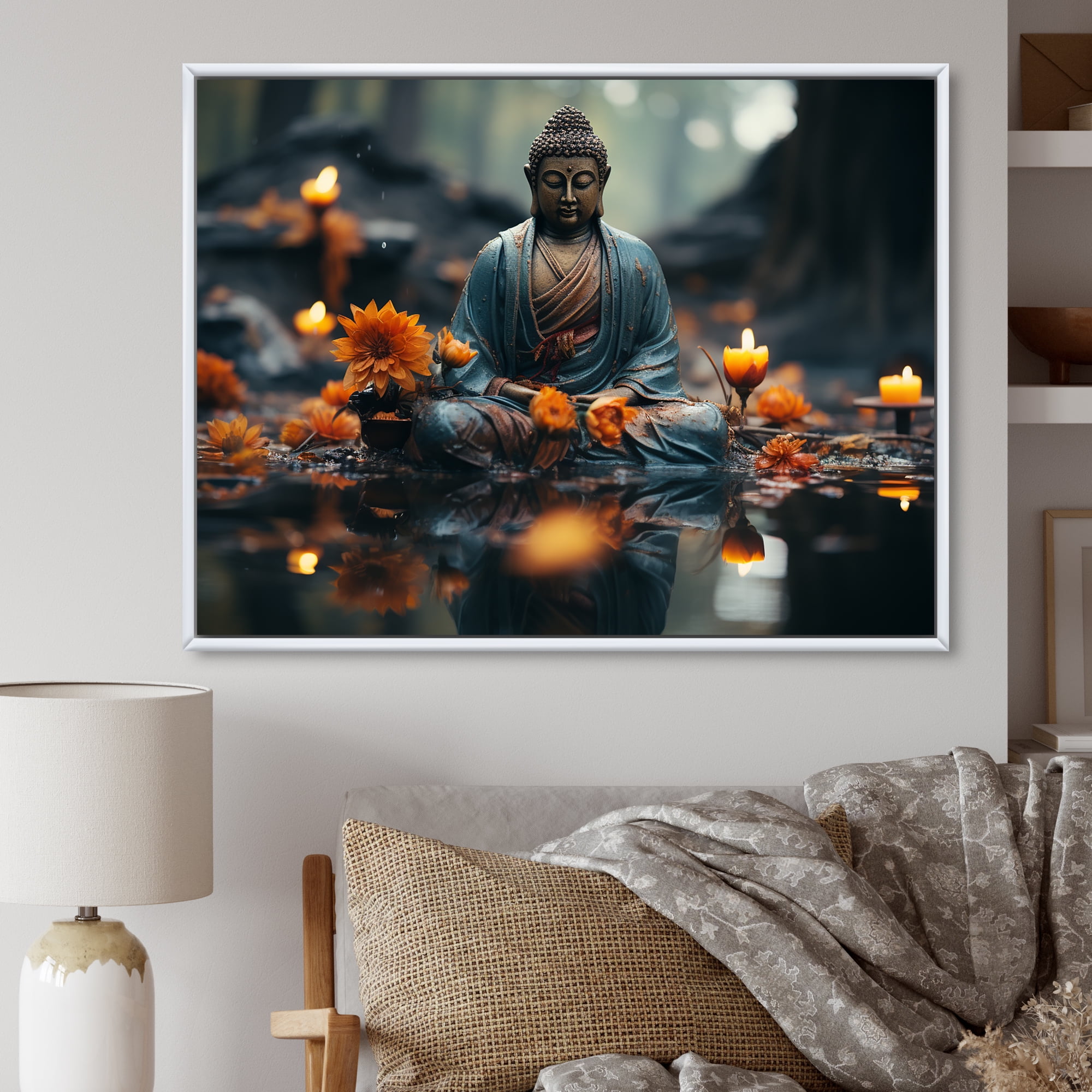 Designart "Serene Buddha Zen Tranquility III" Spiritual Framed Wall Art ...