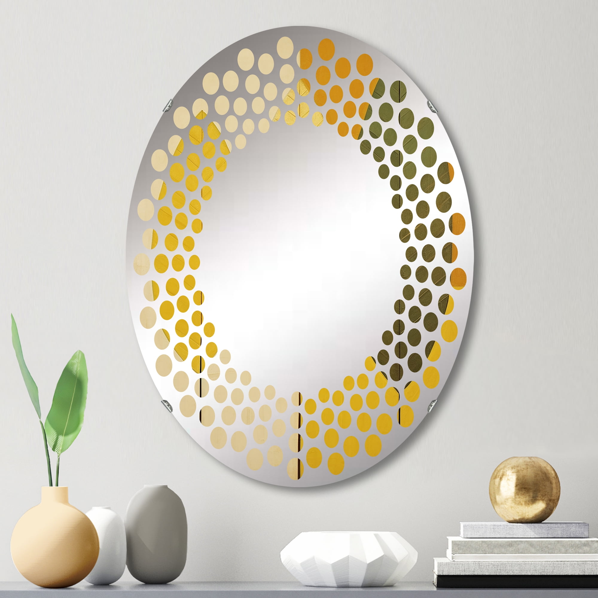 Designart "Serene Harmony in Honey-Colored Foliage II" Leaves Polka Dot ...
