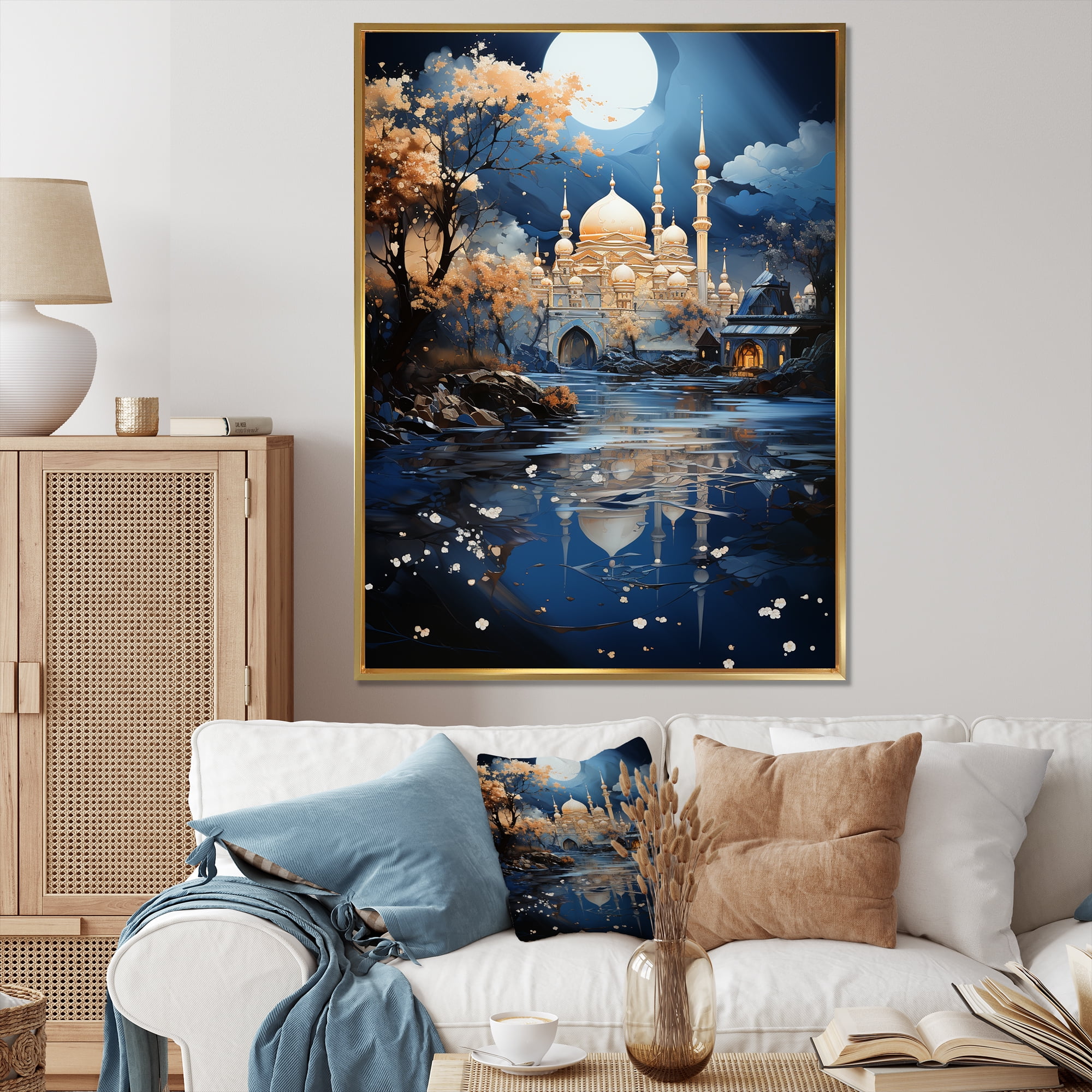 Designart "Serene Masjid: Islamic Mosque I" Islam Floater Framed Wall ...