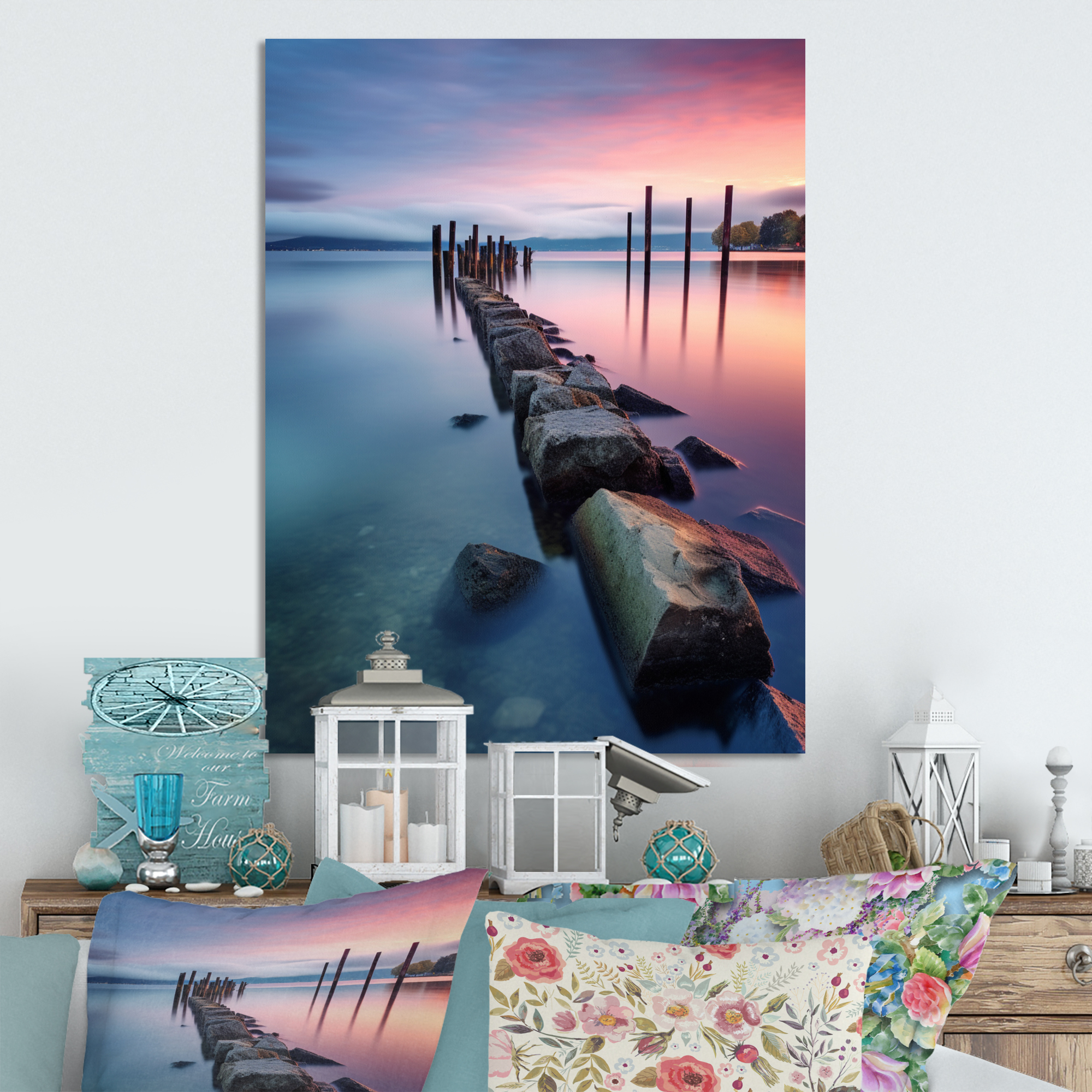 Designart "Serene Scenes of Lake Champlain I" Vermont Metal Wall Art ...