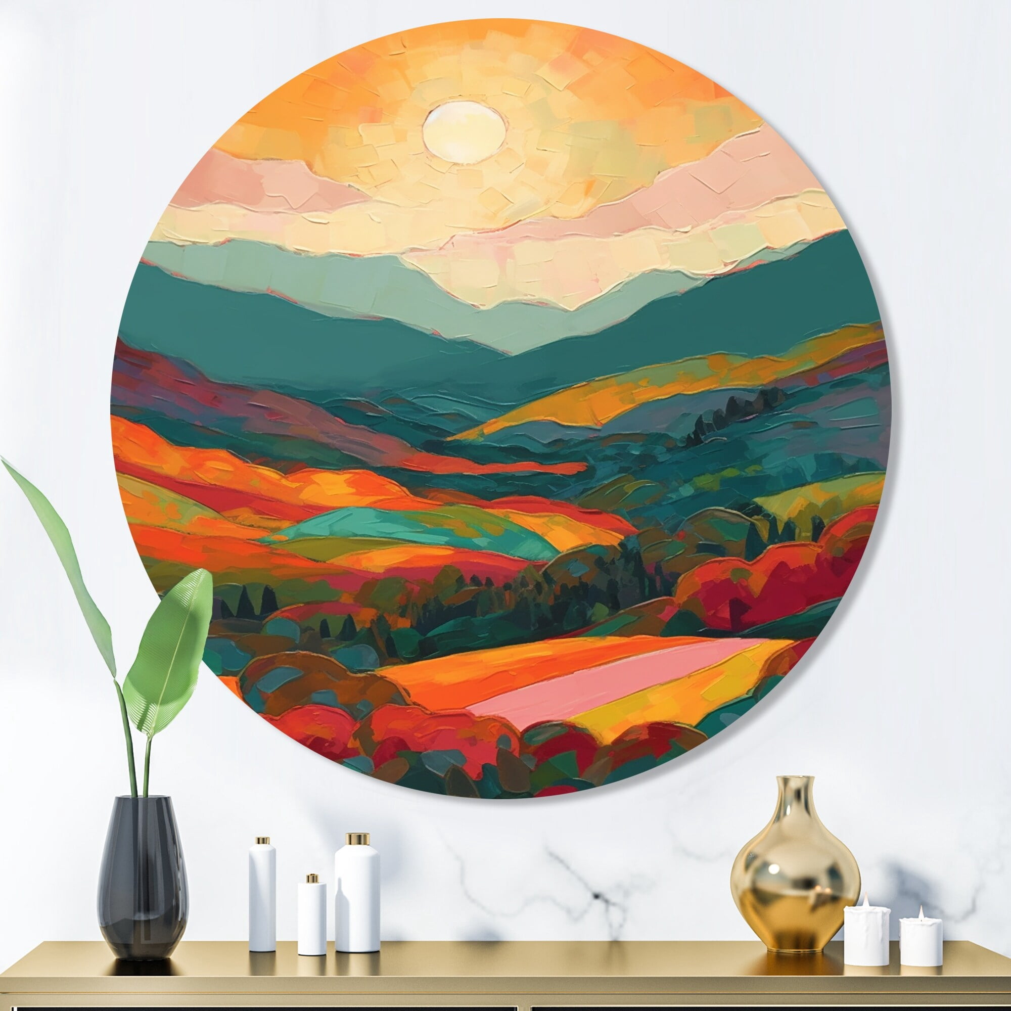 Designart "Serene Sun-Drenched Elegance III" Minimalism Landscape Metal ...