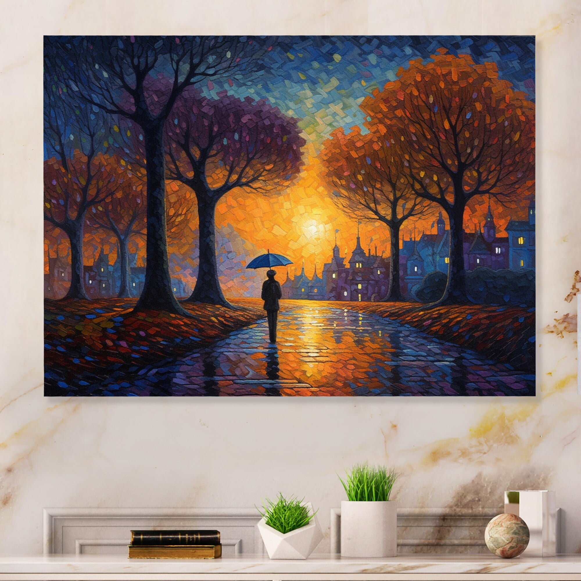 Designart "Serene Sunset Retreat I" City Art Deco Metal Wall Art Prints ...