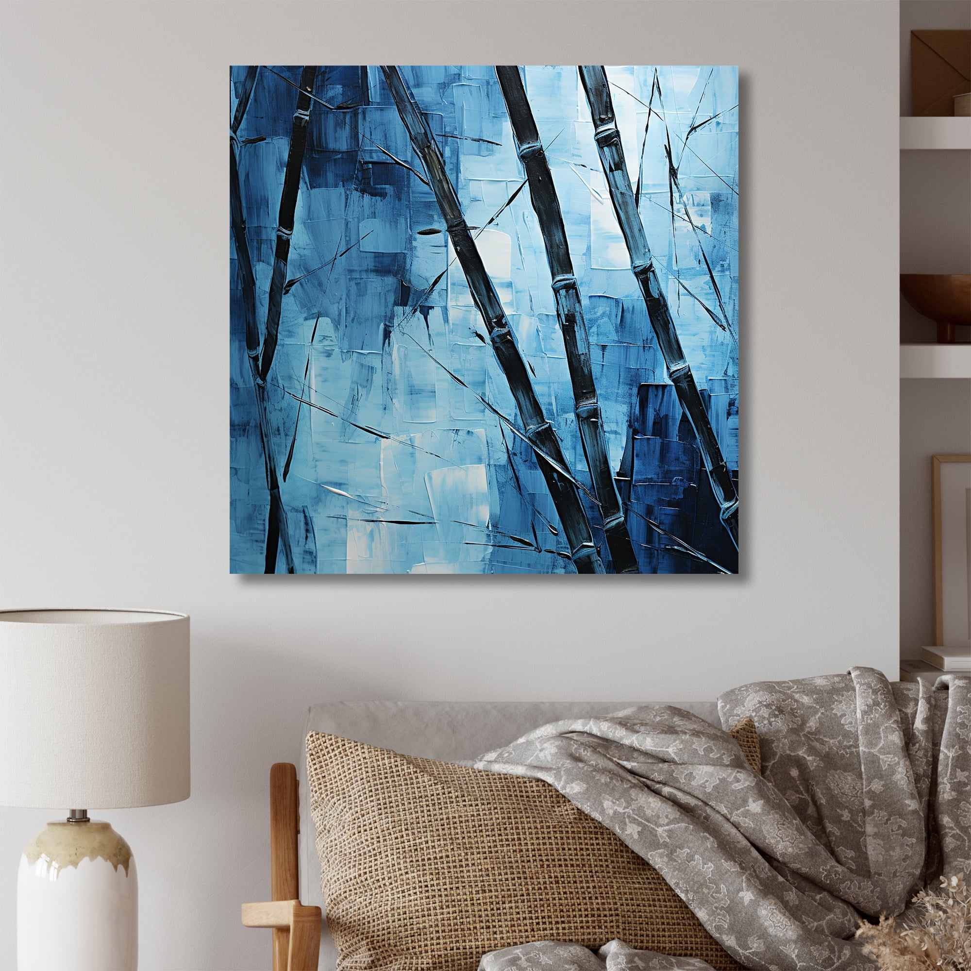 Designart "Serenity Amidst Wild Blue Bamboo III" Bamboo Wall Art Prints ...